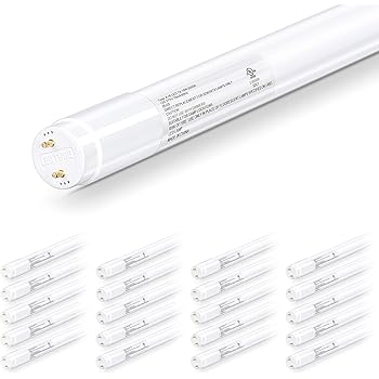 20 Pack 4FT LED T8 Hybrid Type A+B Light Tube, 18W, Plug & Play or ...