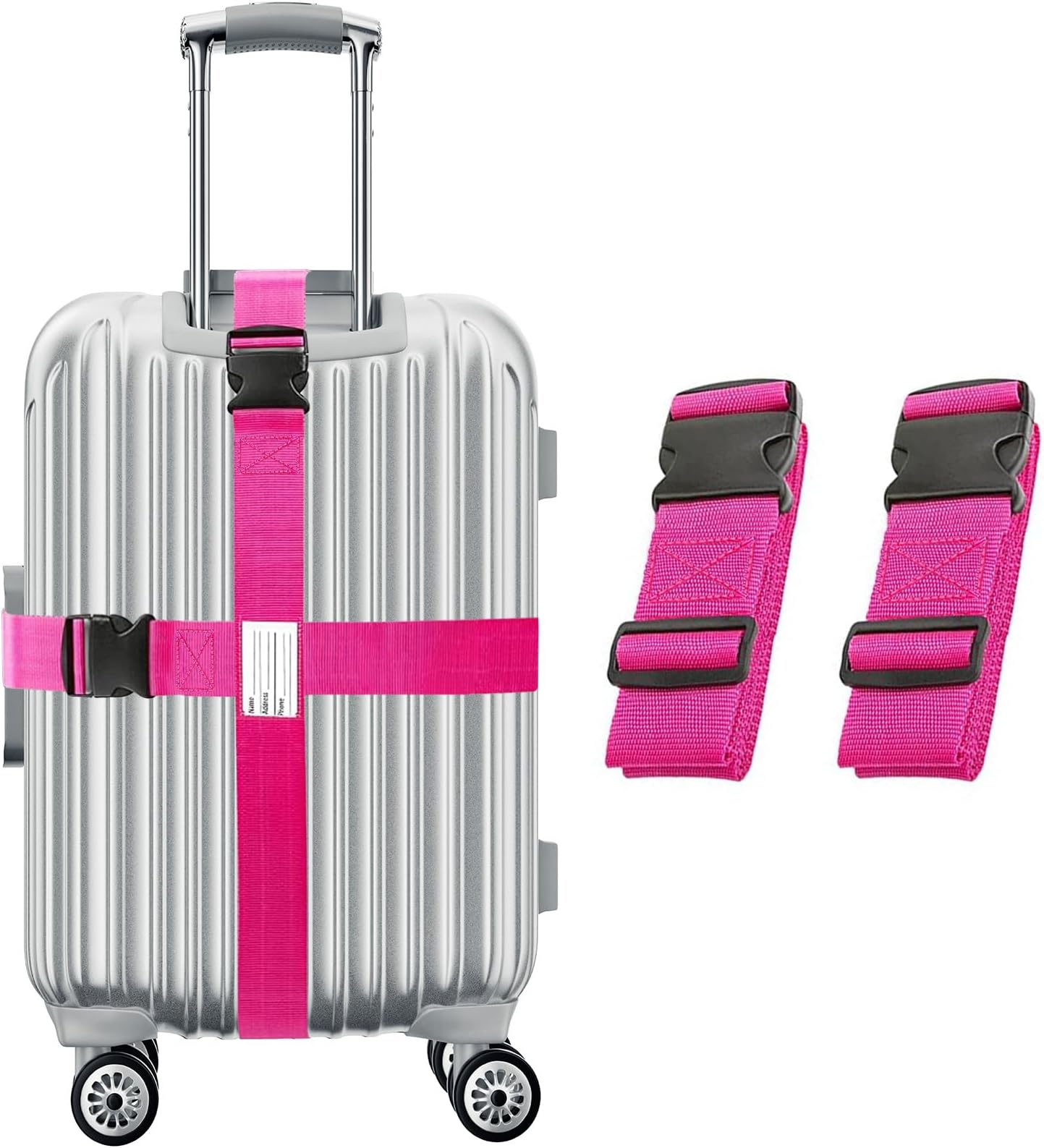 2 Pack Luggage Straps, Adjustable Luggage Straps for Suitcases, Heavy Duty Suitcase Strap ...