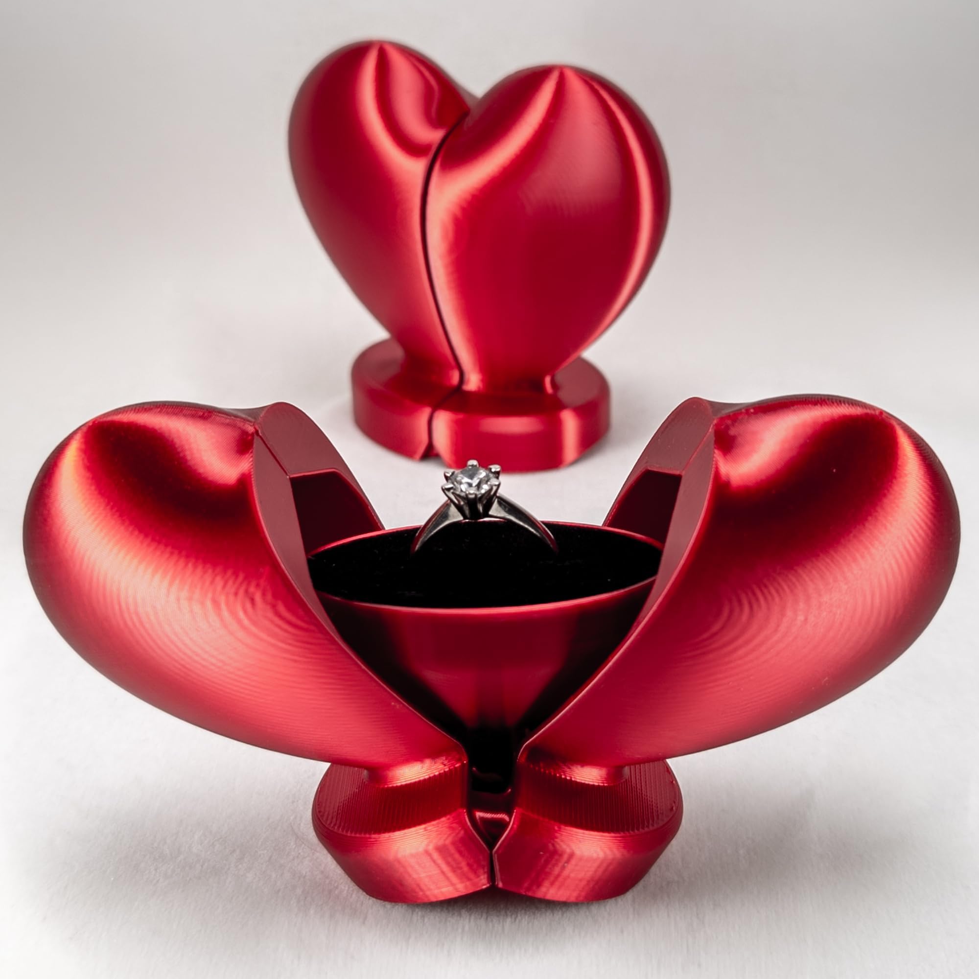 Amazon.com: VOSAREA LED Lighted Heart Shape Storage Proposal Ring Box ...