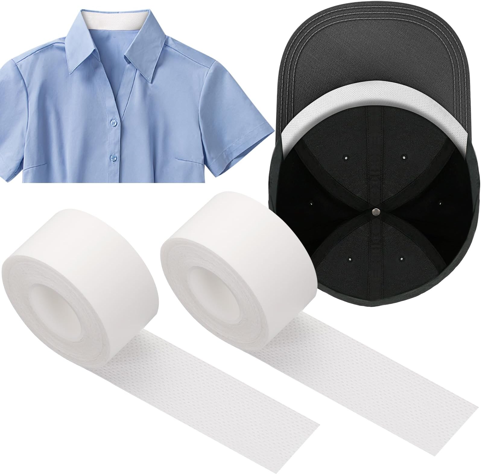 Amazon.com : Disposable Collar Protector Sweat Pads - White Collar ...