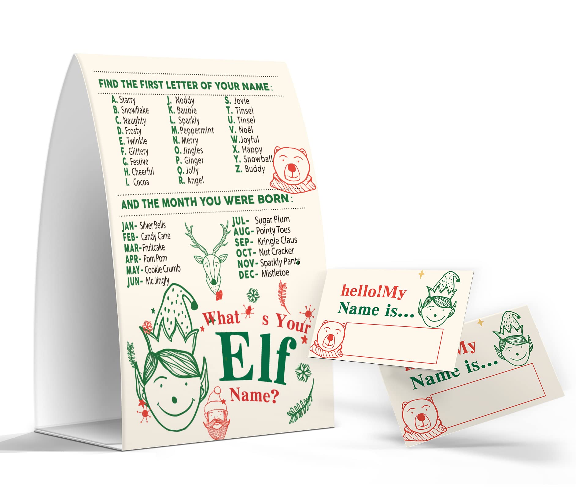Amazon.com: What's Your Elf Name Game, Christmas Party Games for School ...
