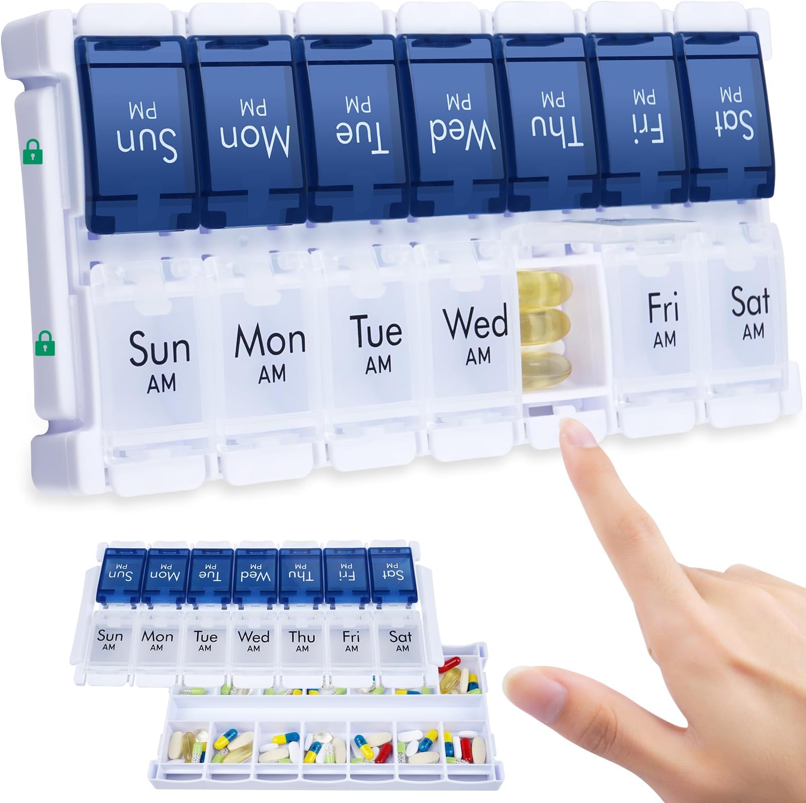 Amazon.com: MEDca Weekly Pill Organizer, Twice-a-Day, PACK of 2 ...