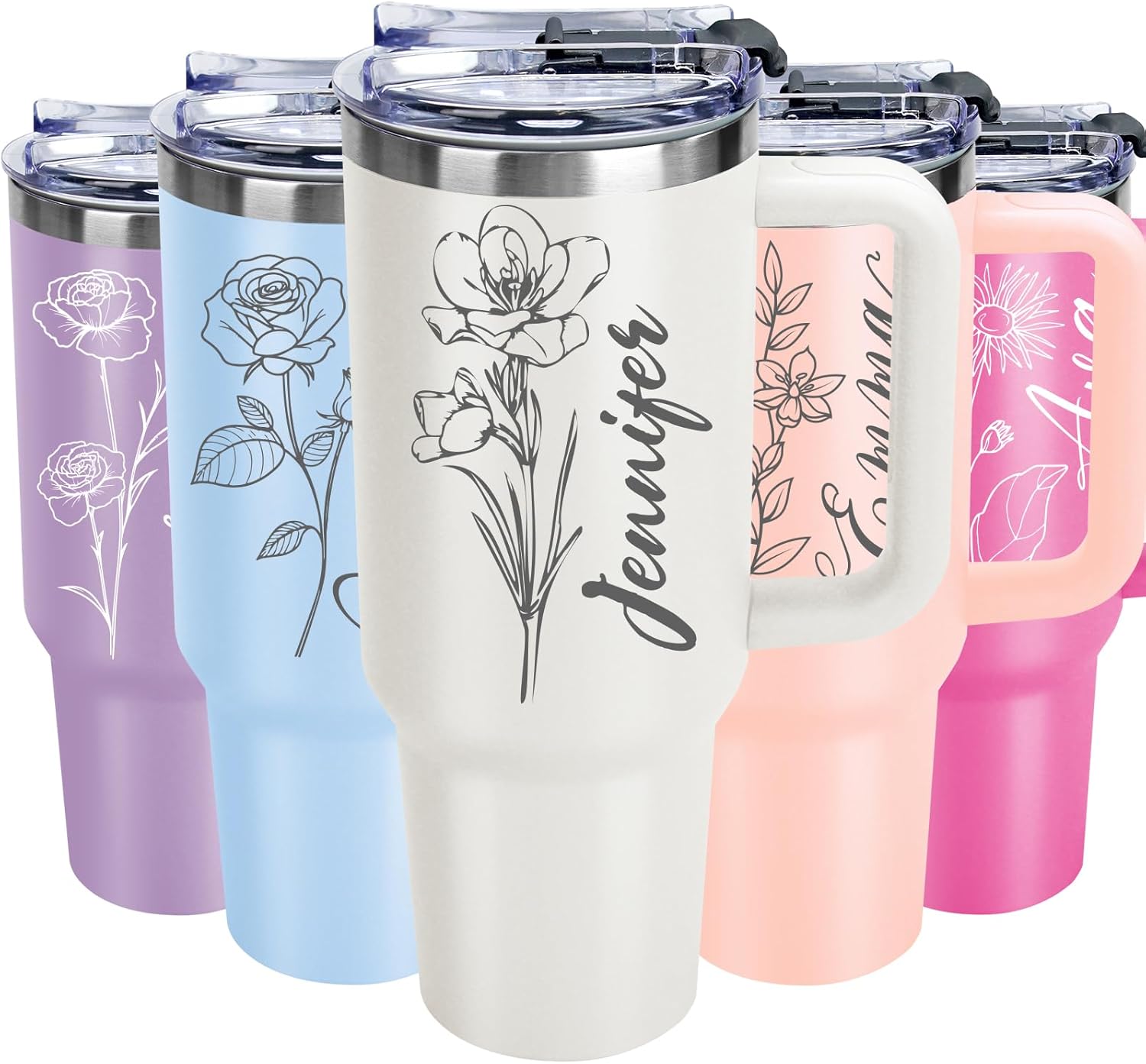 Amazon.com | Personalized 40 oz Tumbler with Handle, Birthday Gifts for ...