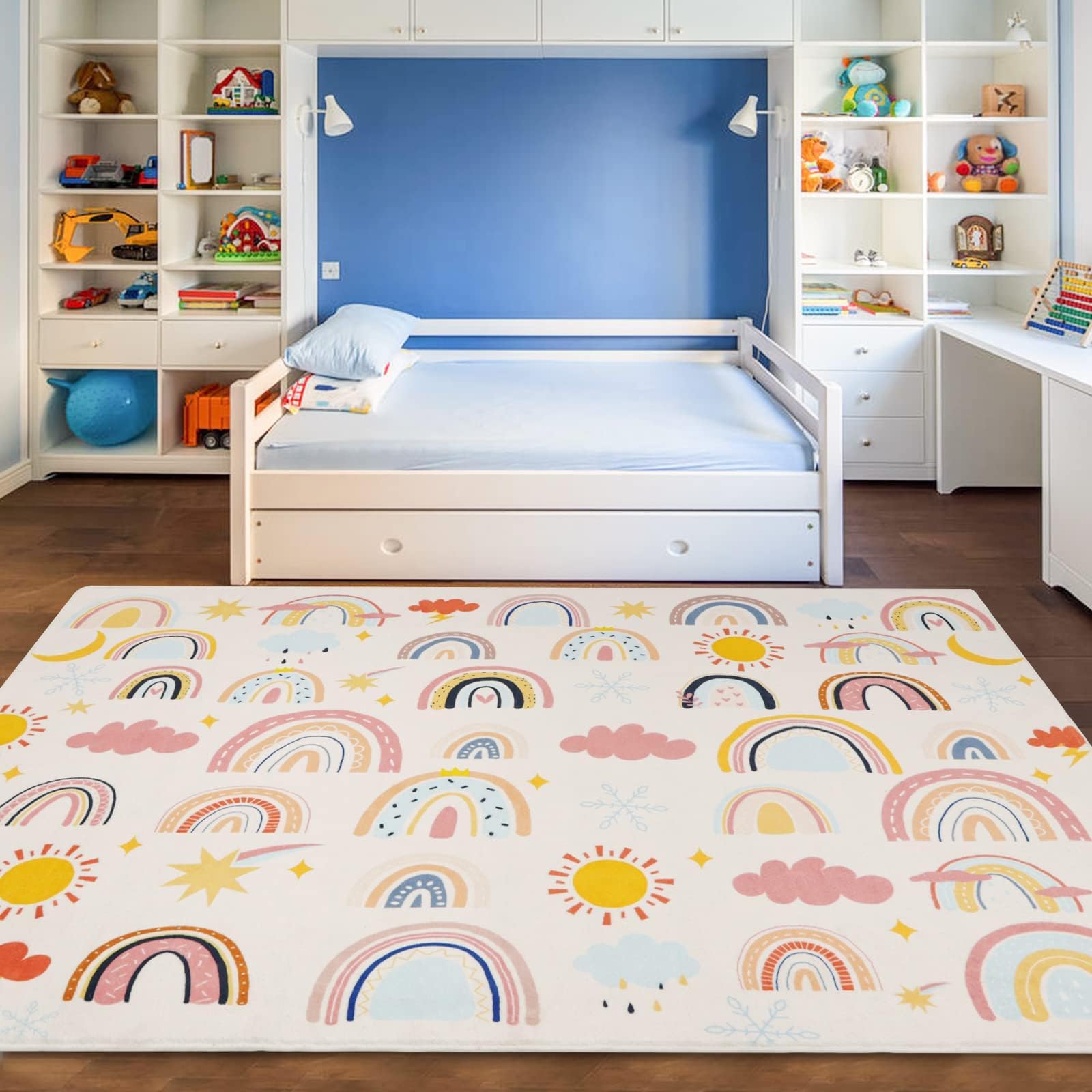 Amazon.com: JBNJANKDAV Boho Rug Scandinavian Nursery Rainbow Print for ...
