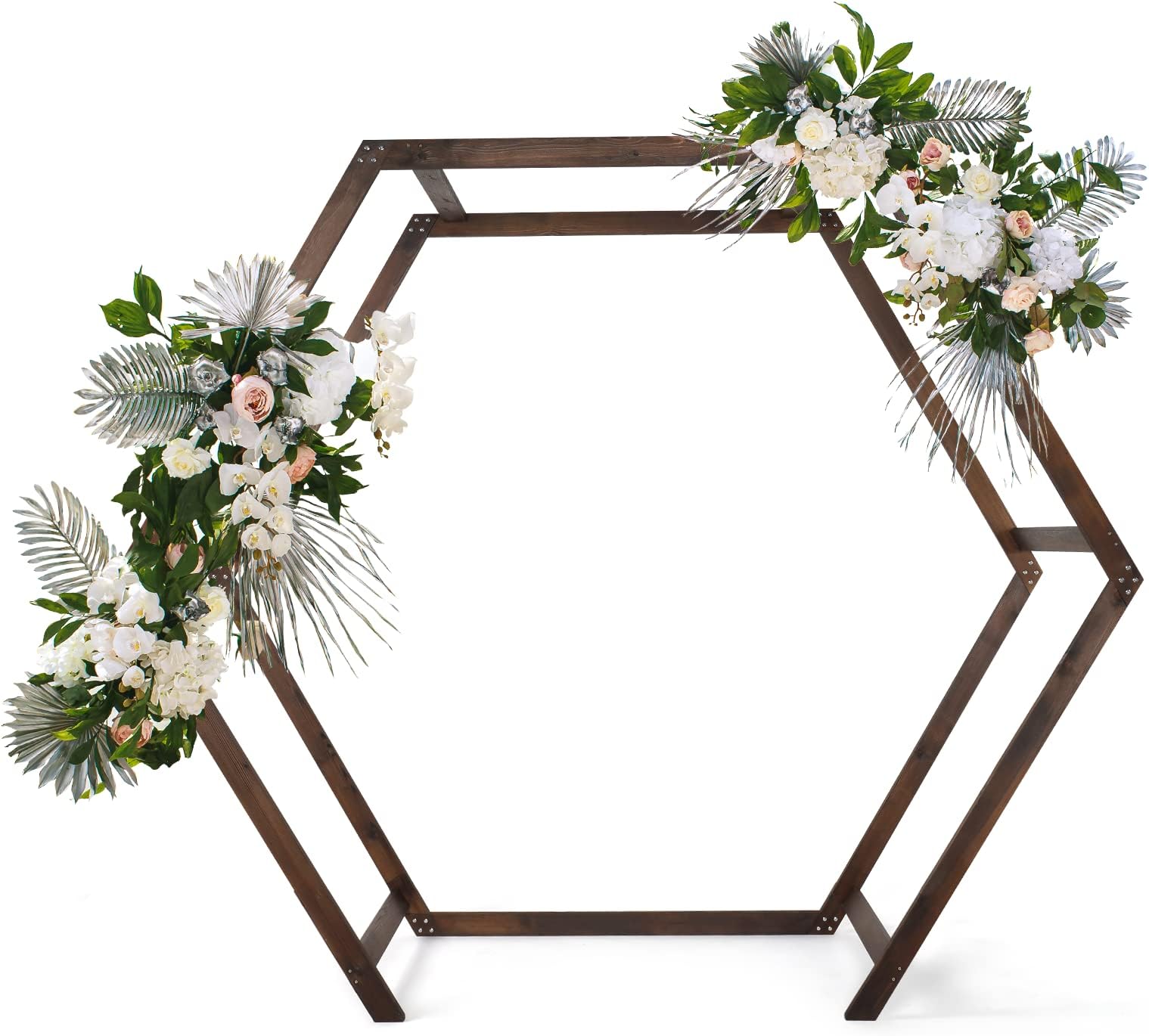 Amazon.com : Arch&Stone Heptagonal Wedding Arch, Modular Wooden Wedding ...