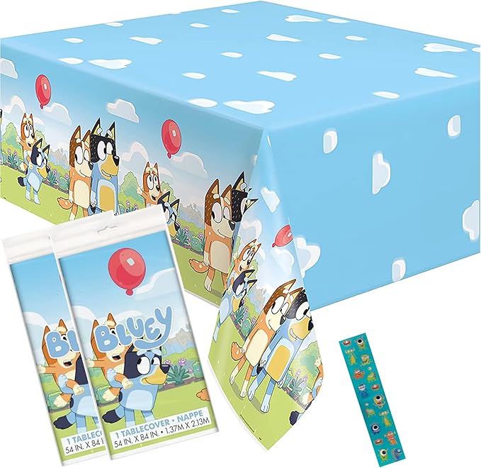 Amazon.com: Bluey Birthday Decorations - Rectangular Plastic Table ...