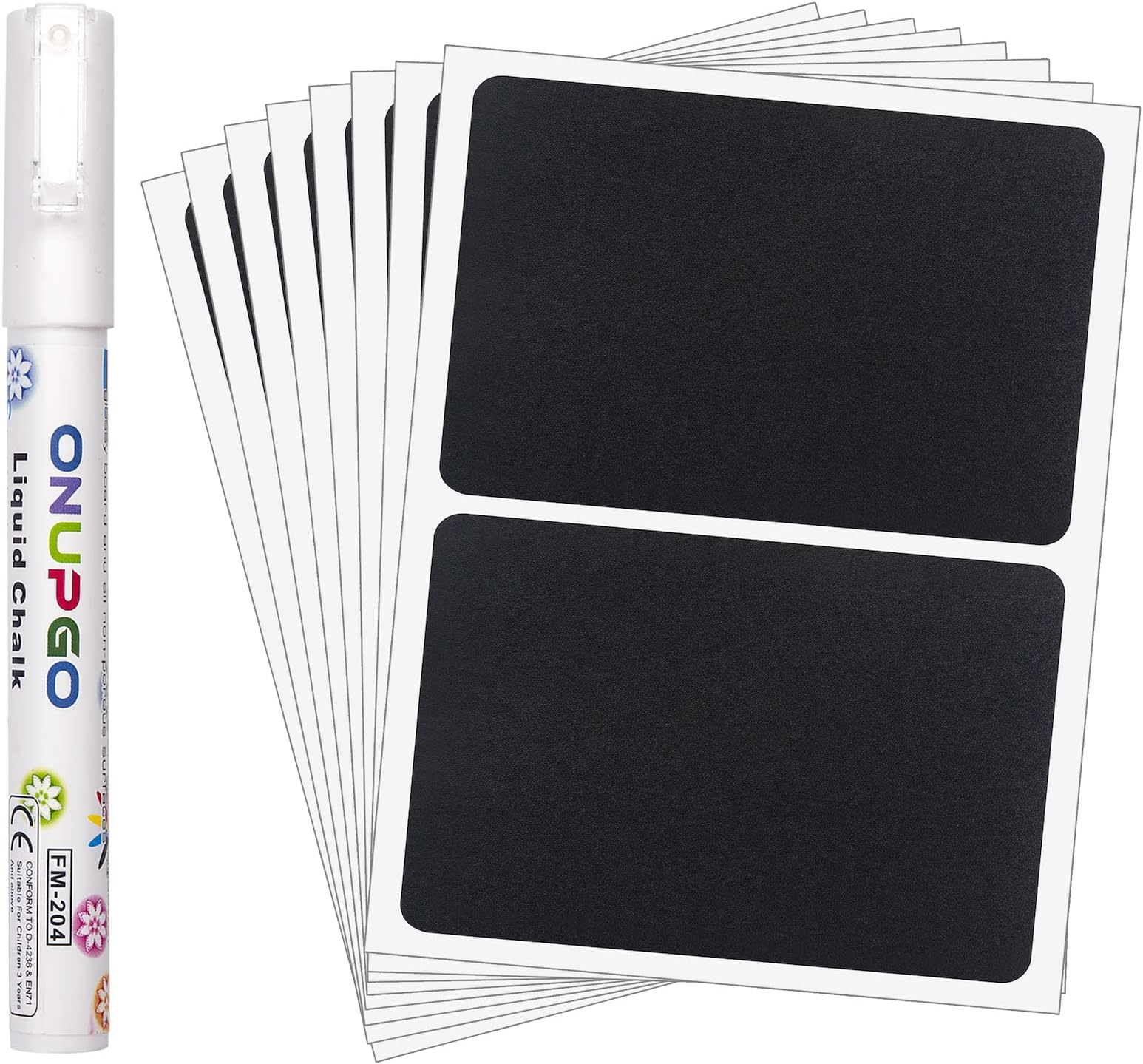 Amazon.com: Arteza 150 Chalkboard Labels + 3 Colored Chalk Markers ...