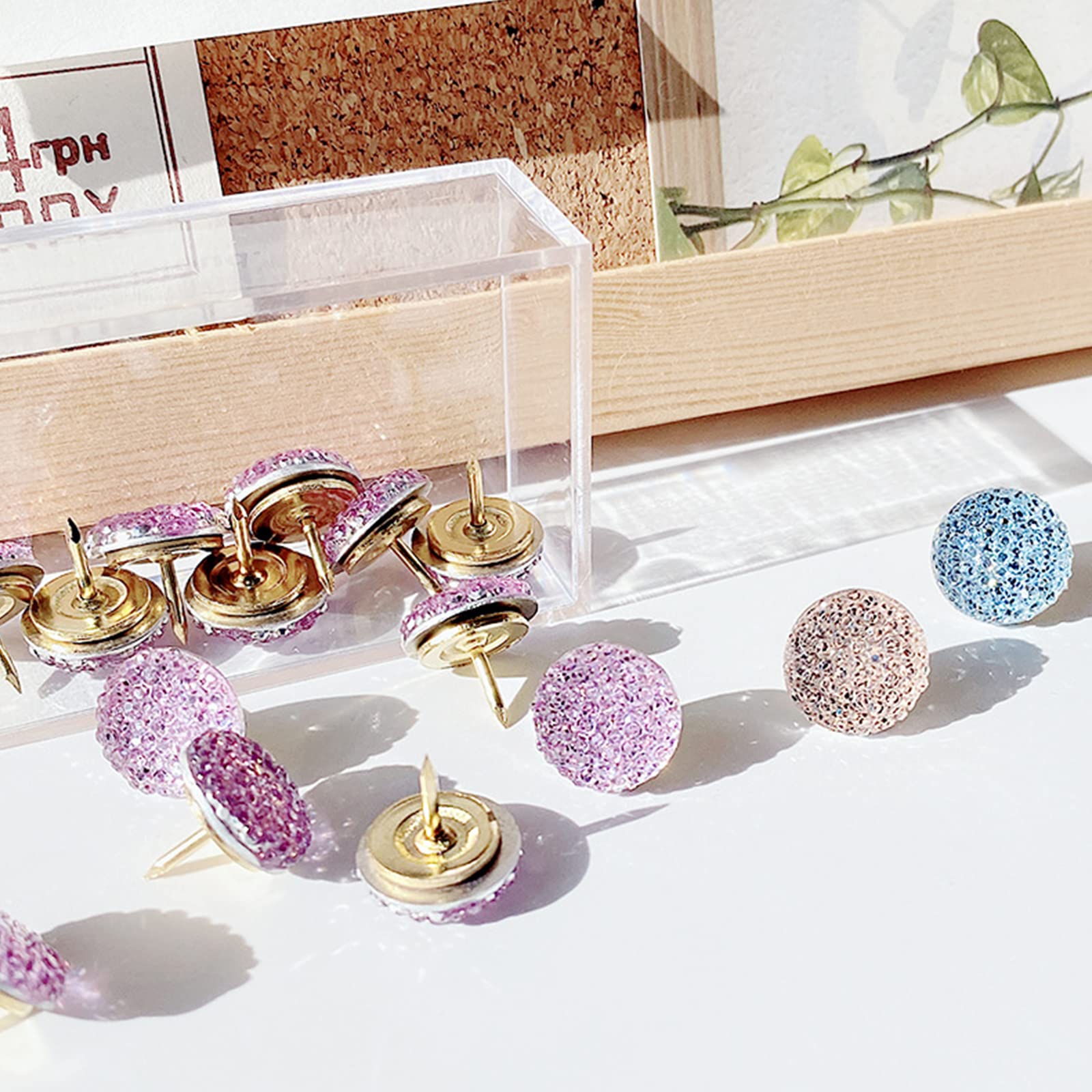 Snapklik.com : Colored Diamond Push Pins Decorative Thumb Tacks Large ...