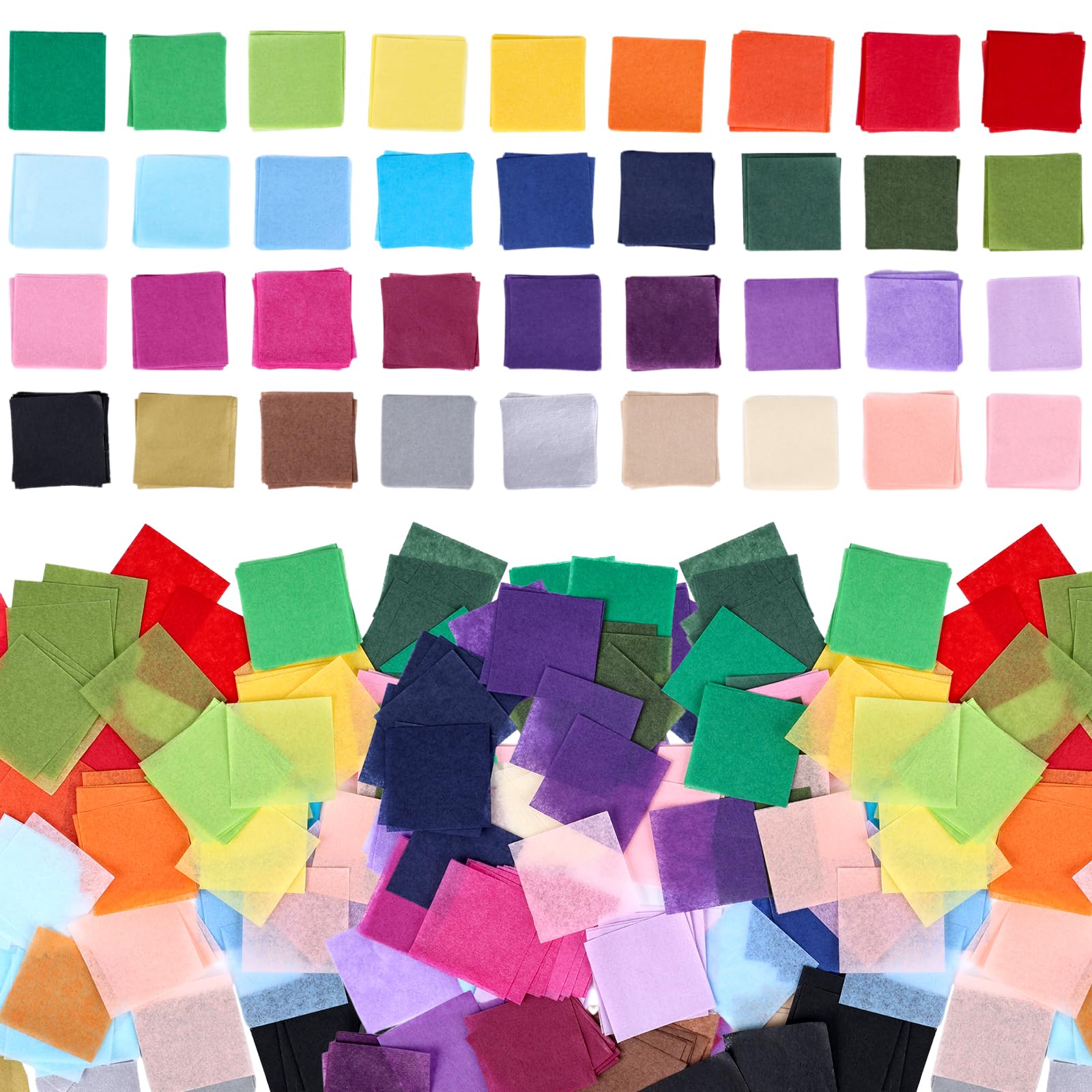 Snapklik.com : 7,200 Sheets Tissue Paper Squares, 1 Inch Art Rainbow ...