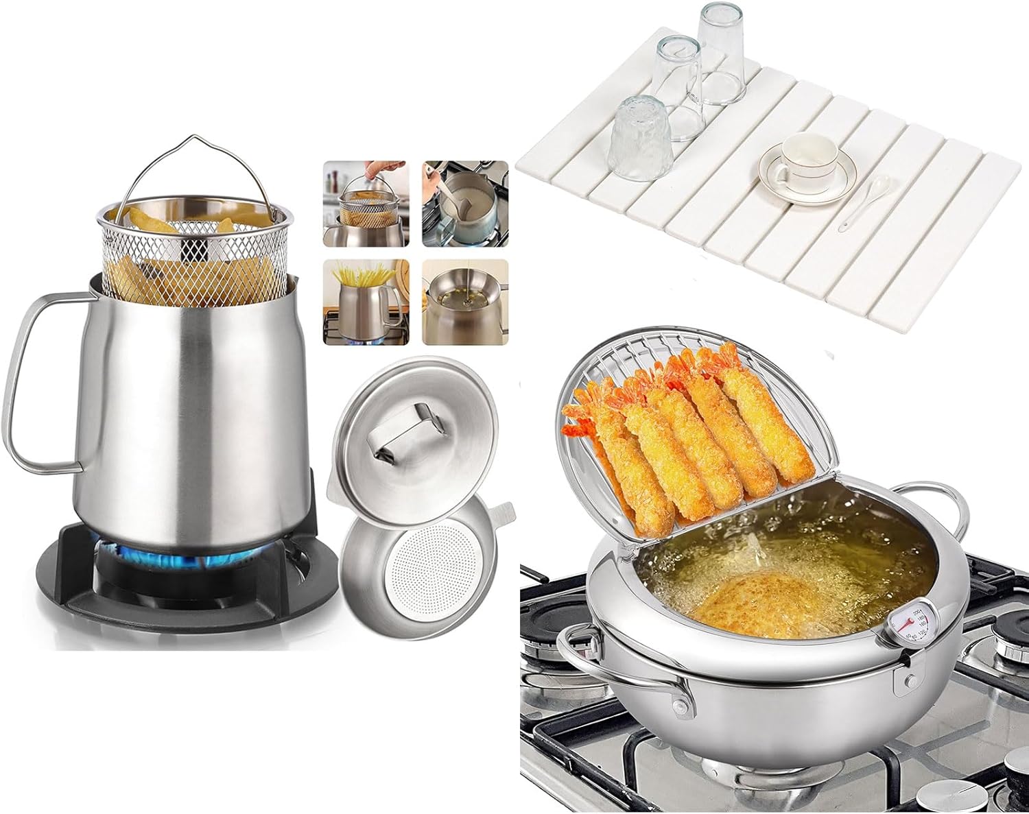 Amazon.com: Ultimate Kitchen Frying & Grease Management Set: 2L ...