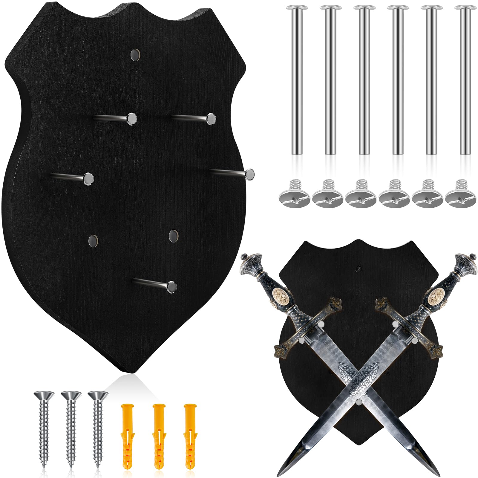 Snapklik.com : Queekay Sword Holder Wall Mount Wooden Sword Plaque Wood ...