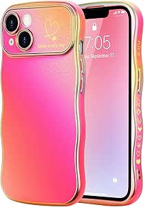 Amazon.com: LCHULLE for iPhone 14 Case for Women Girls, Cute Colorful Wave Frame Curly Shape ...
