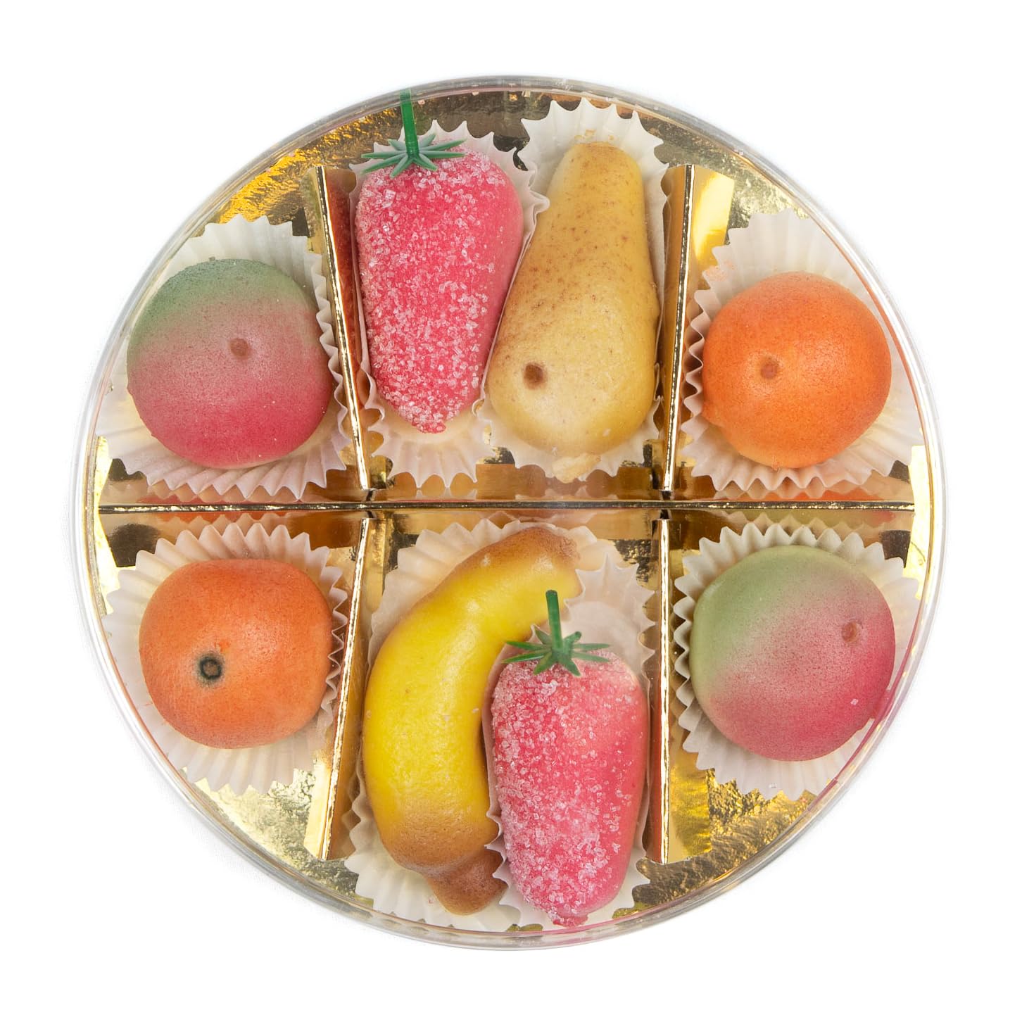 Marzipanfrüchten Runde Geschenkbox mit, Marzipan Fruits Round Gift Box ...