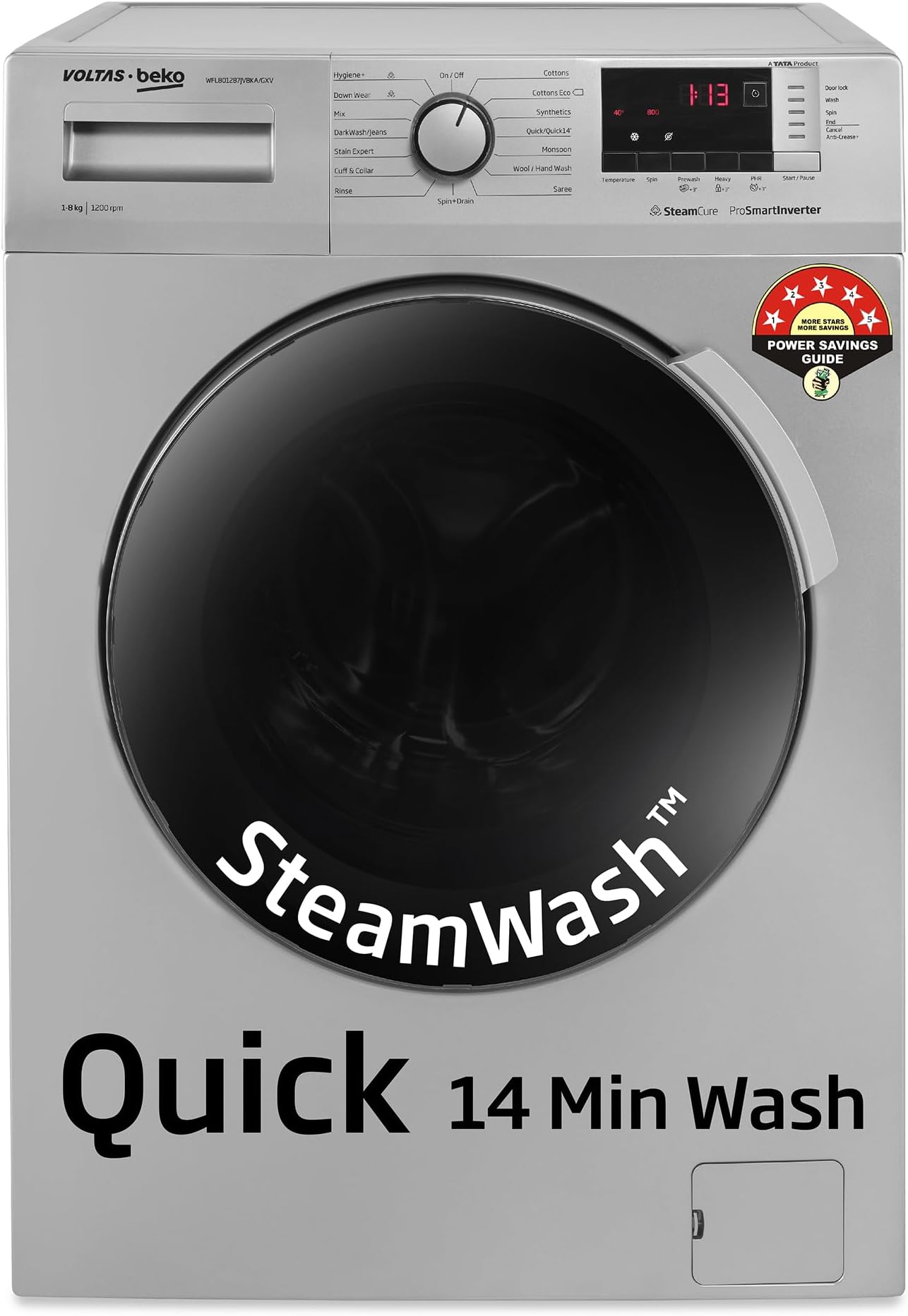 Voltas Beko, A Tata Product 8 Kg 5 Star Inverter Quick wash Fully ...