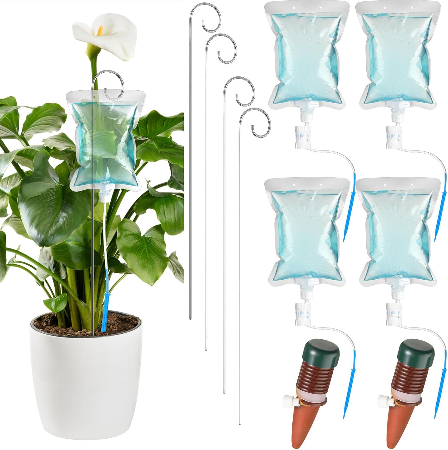 Amazon.com: Norme 6 Pcs Plant Drip Irrigation Set 500 ml Drip Water Bag ...