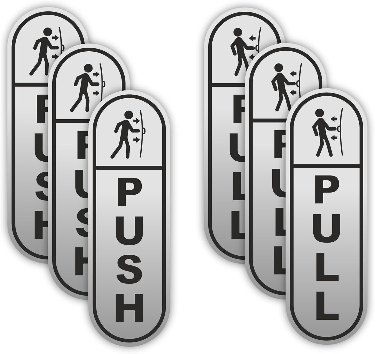 Amazon.com: Sticky Expressions | Push Pull Stickers Pack of 6 (3 Push ...