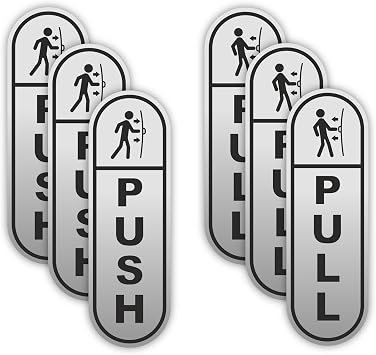 Amazon.com: Sticky Expressions | Push Pull Stickers Pack of 6 (3 Push ...