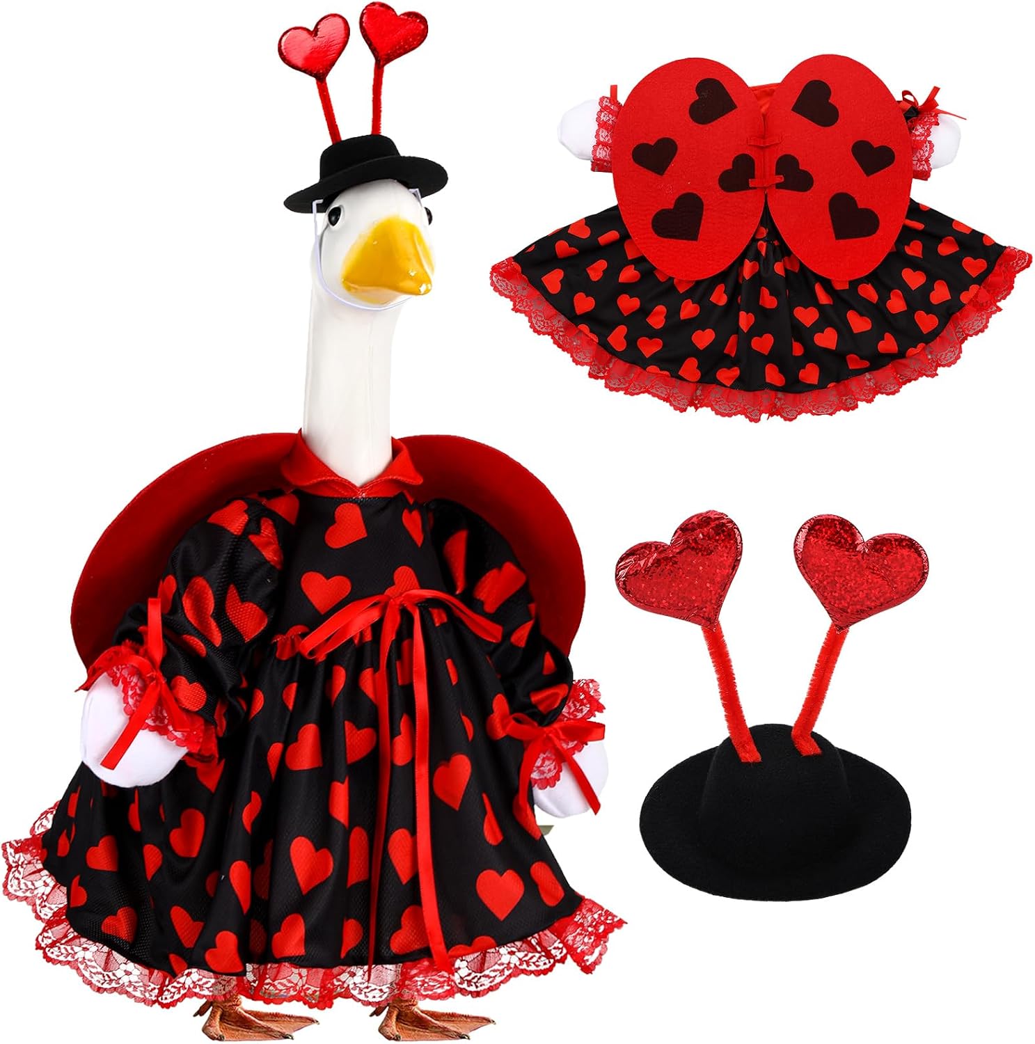 Amazon.com: SilTriangle Valentines Love Bug Goose Outfit Red Heart ...