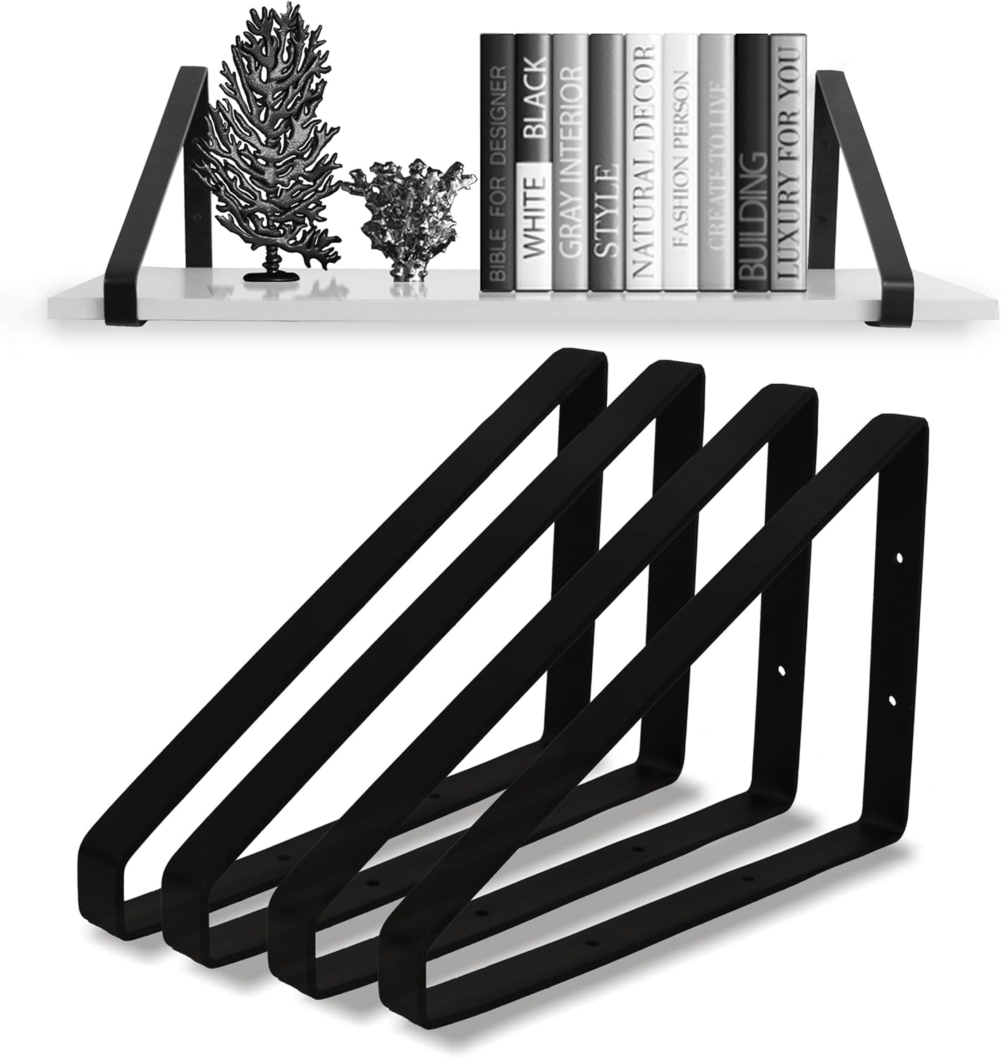 Amazon.com: Floating Shelf Brackets Adjustable Heavy Duty Large ...