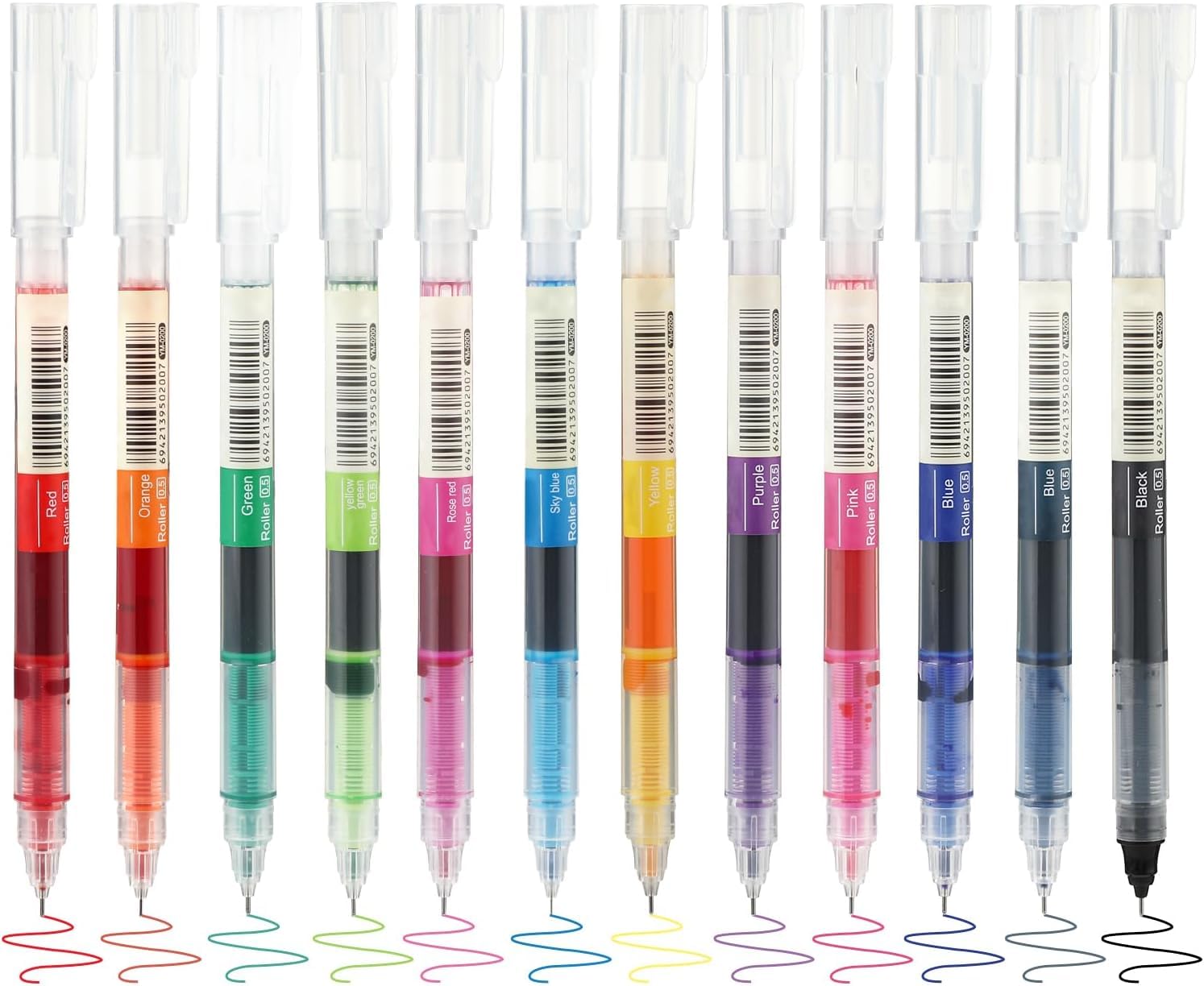 ARROLLIANT Liquid Ink Rollerball Pen,10 Colored Rolling Ball Pens 0.6mm ...