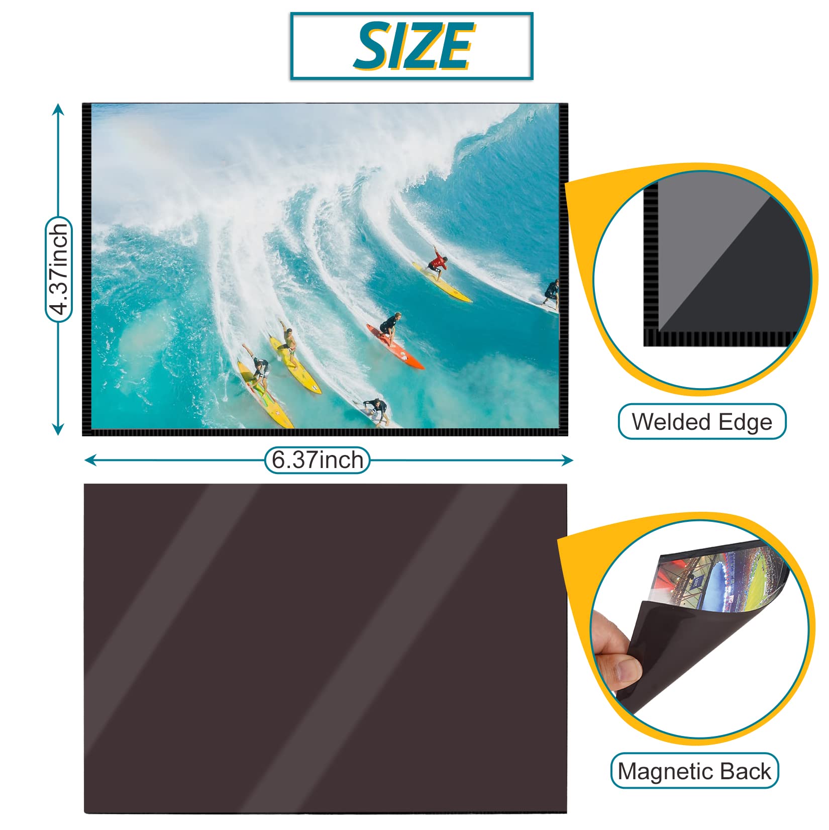 Snapklik.com : 14 Pack Magnetic Picture Frame Black, Magnet Picture ...