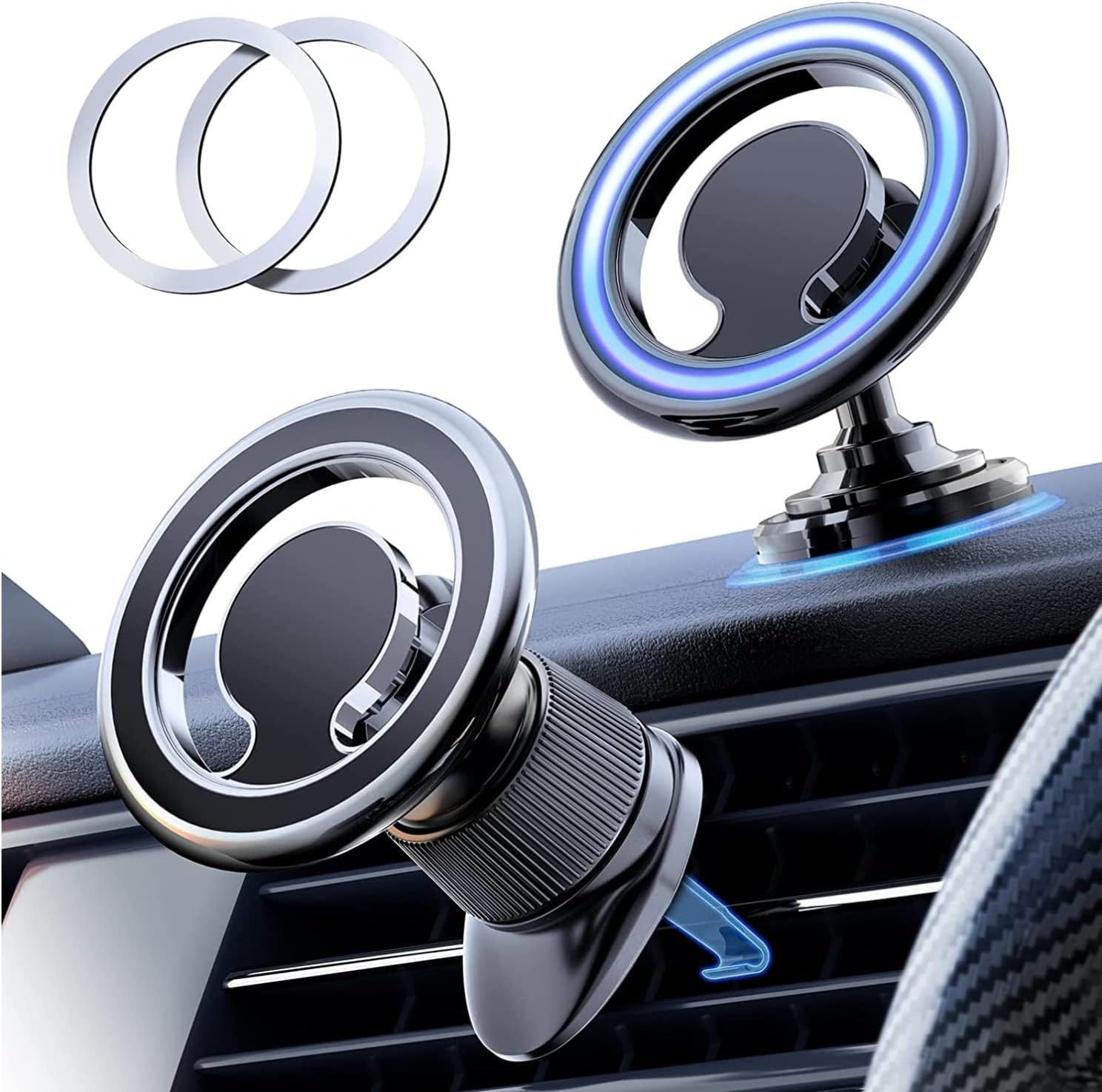 JYFKINN Magnetic Car Phone Holder, 360 ° Rotatable Car Phone Mount with ...