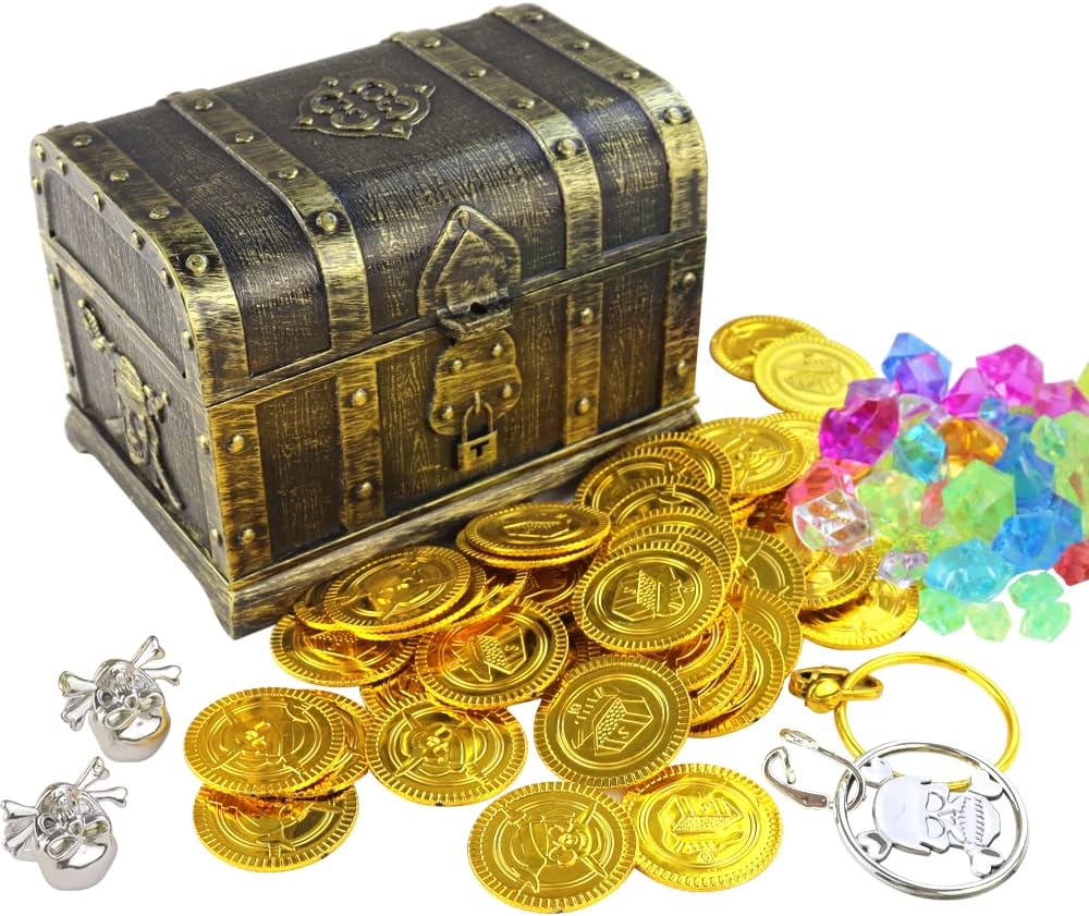 Amazon.com: Fun Express Large Kids Treasure Chest Box - Fun Plastic ...