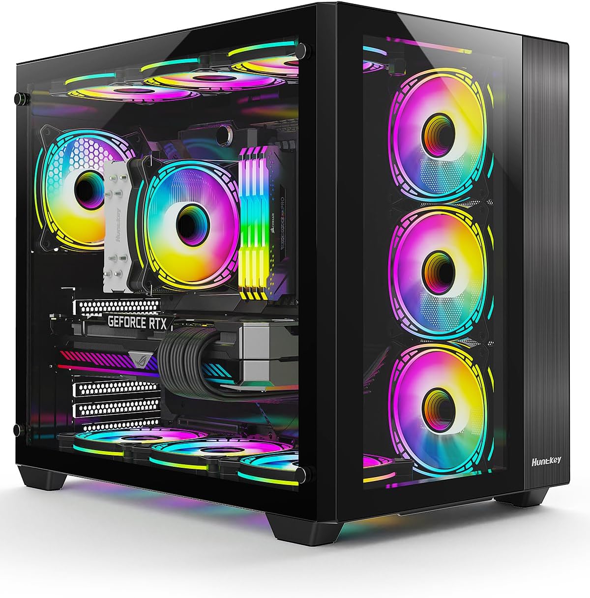 Huntkey S980 ATX Mid-Tower PC Case, Full View Gaming Computer Cases ...