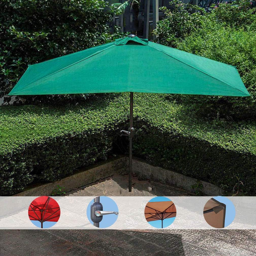 Amazon.com: ODEROL Garden Outdoor Umbrella 2.3m Patio Umbrella Half ...