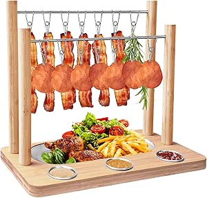 Amazon.com | Triceratops Bacon Display Rack, Wood Bacon Serving Dishes ...