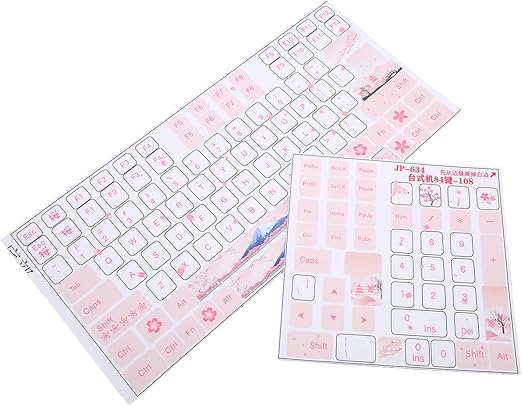 Amazon.com: ASHATA Universal English Keyboard Stickers, and White ...