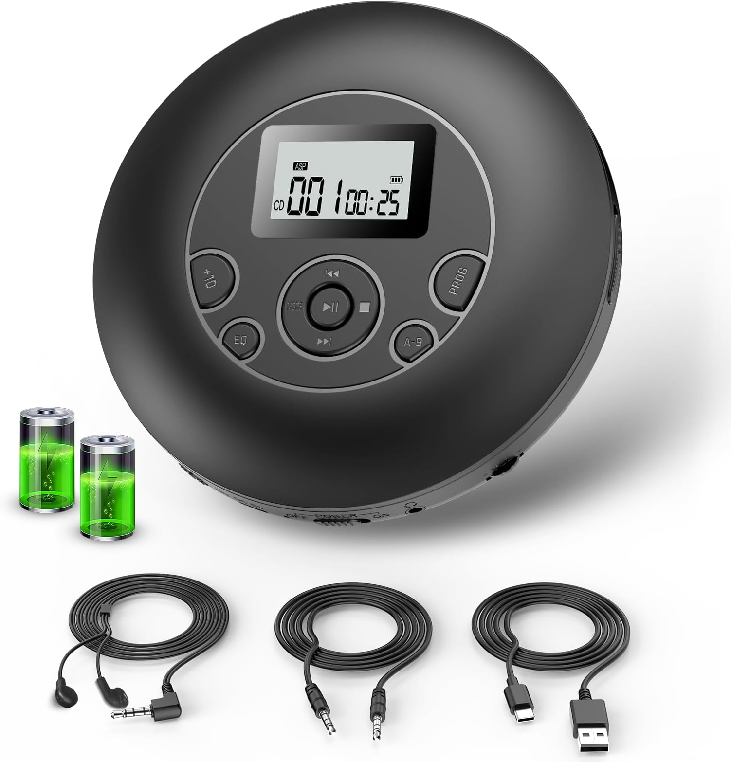 Amazon.com: GPX PC332B Portable CD Player with Anti-Skip Protection, FM ...