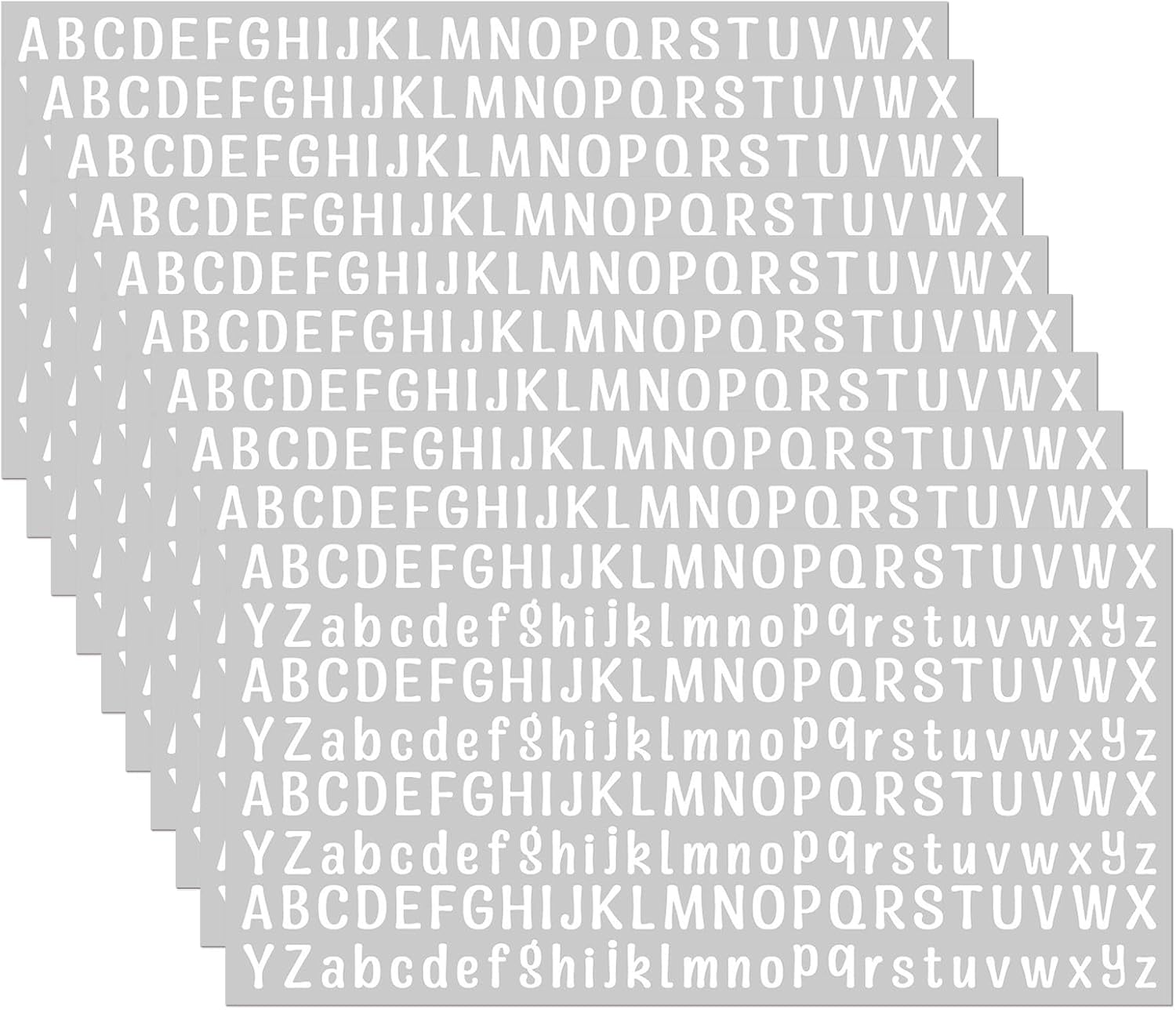 White Alphabet Stickers 0.5 Inch, 10 Sheets Self-Adhesive Vinyl Letter ...