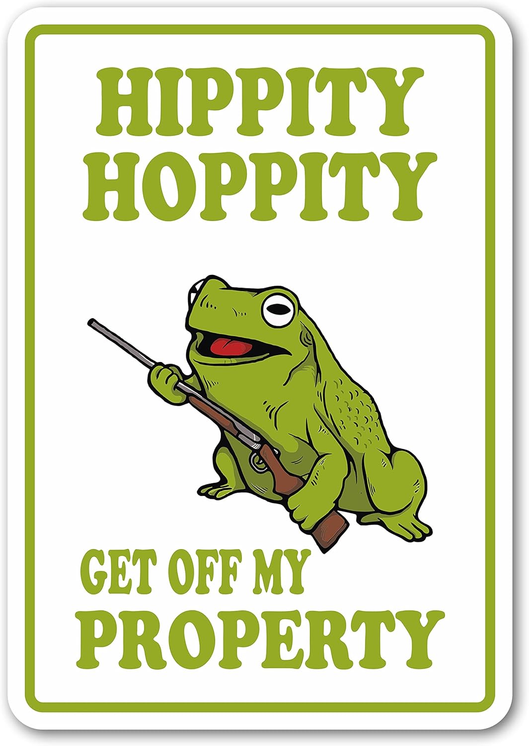 Amazon.com : HK Studio No Trespassing Funny Sign - Frog Hippity Hoppity ...