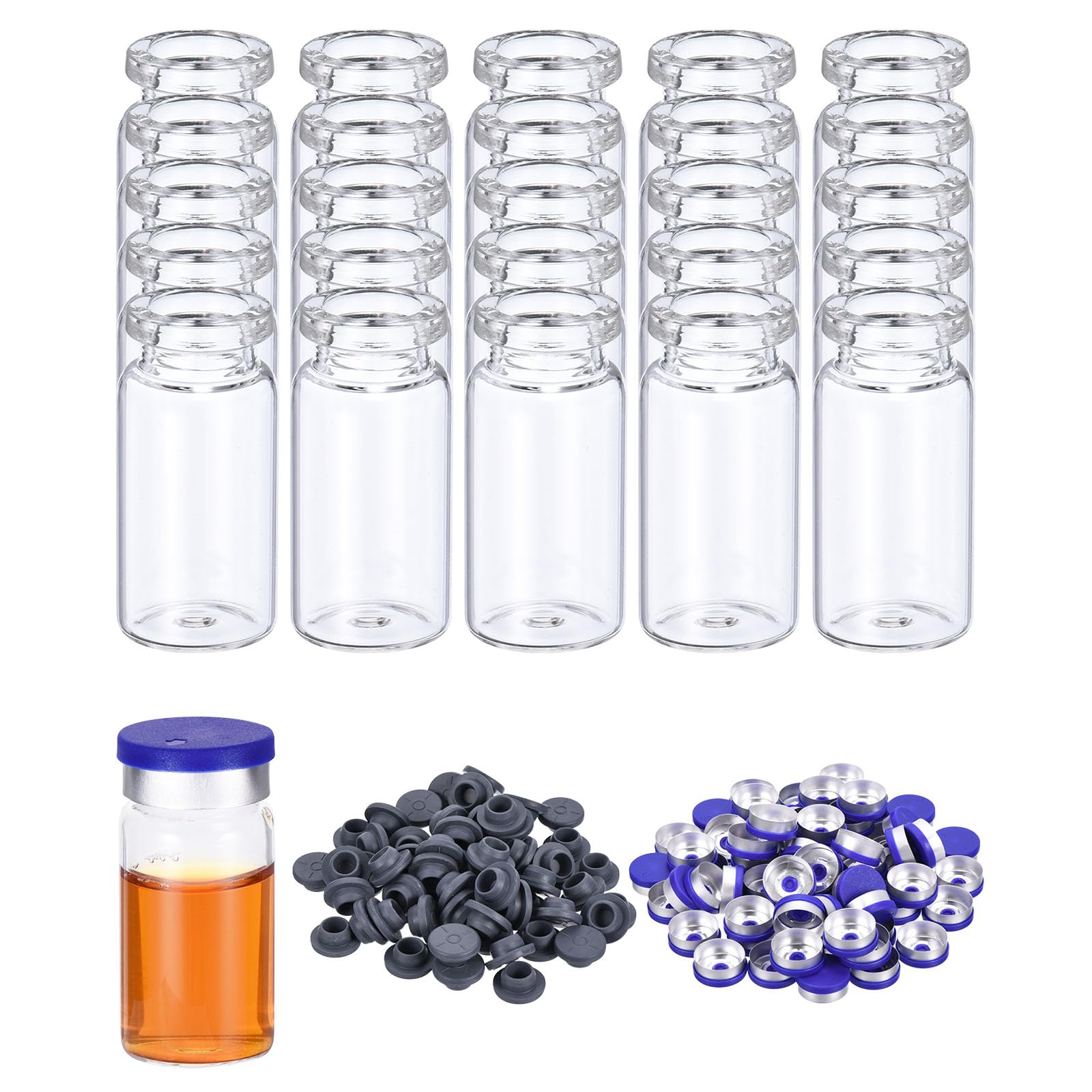 Amazon.com: PATIKIL 8ml Glass Vials, 100pcs Glass Vial Small Glass ...