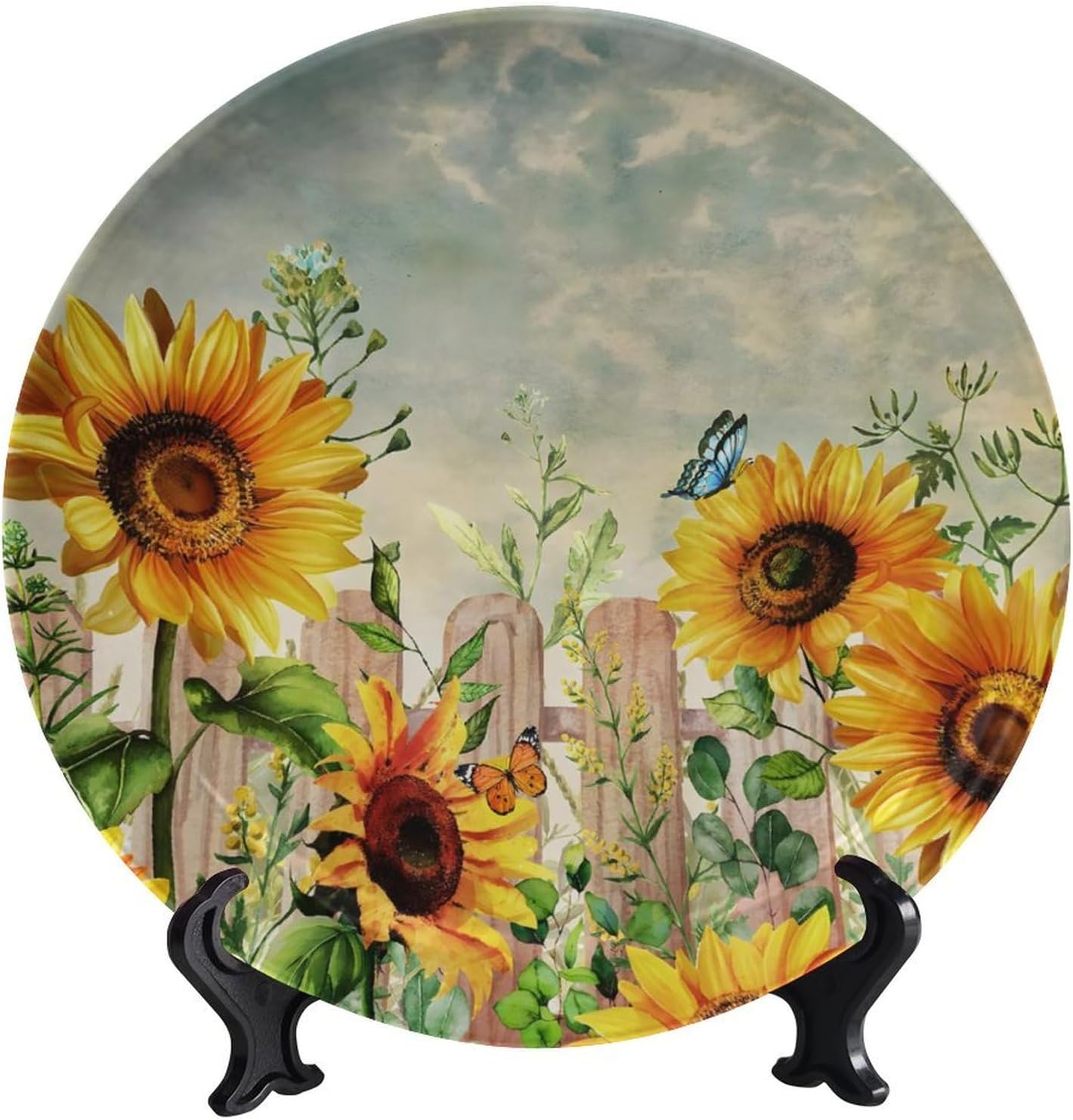 Amazon.com: Bictucem Decorative Plate Stand, 10 Inch, Sunflower Rustic ...