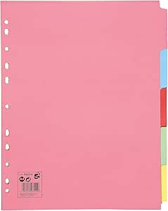 Amazon.com : 5 Star Subject Dividers Multipunched Manilla Board 5-Part ...