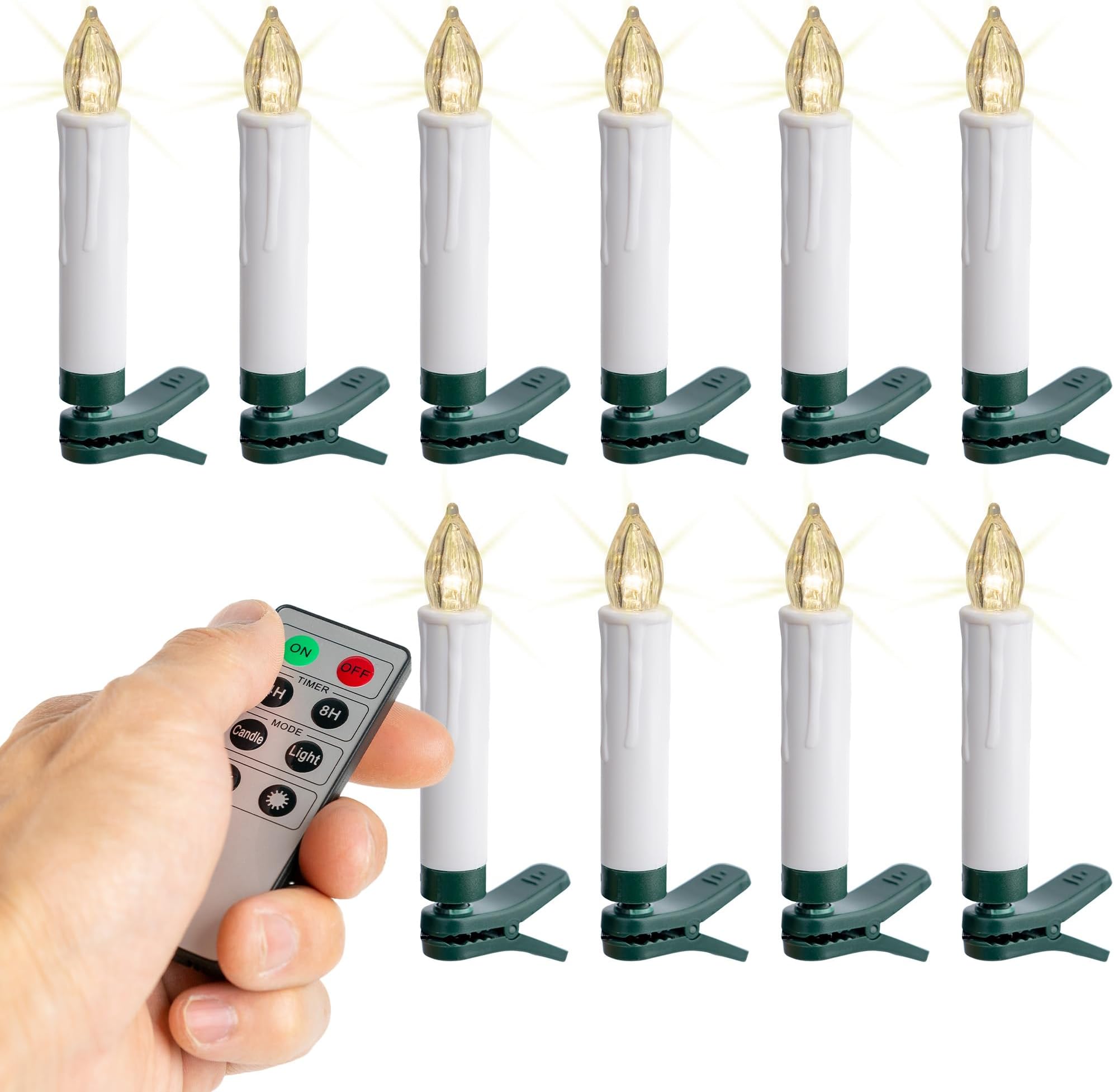 Amazon.com: Houdlee LED Flameless Taper Candles with Remote Control and ...