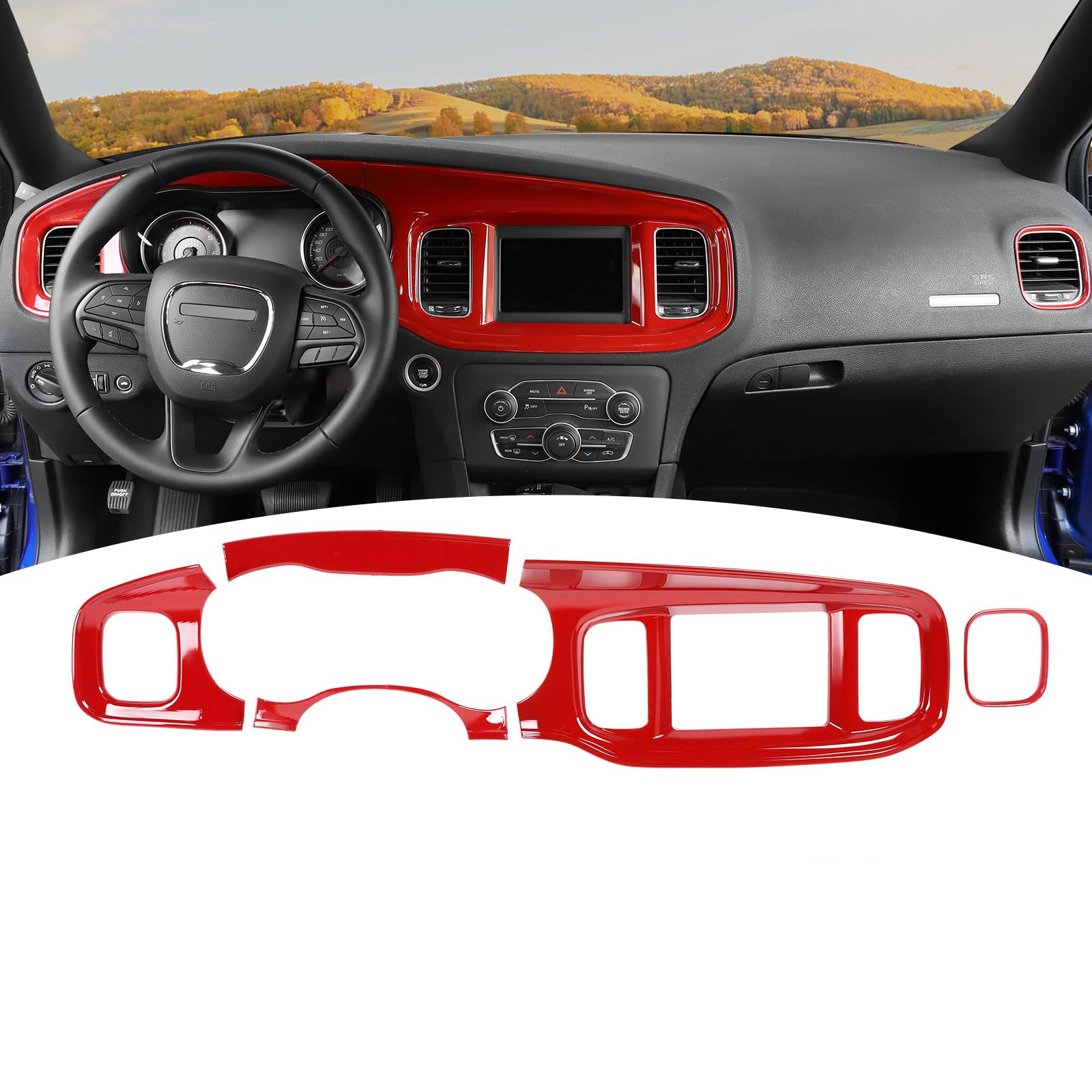 Amazon.com: PDKLIN for Charger Center Console Dashboard Panel Trim ...