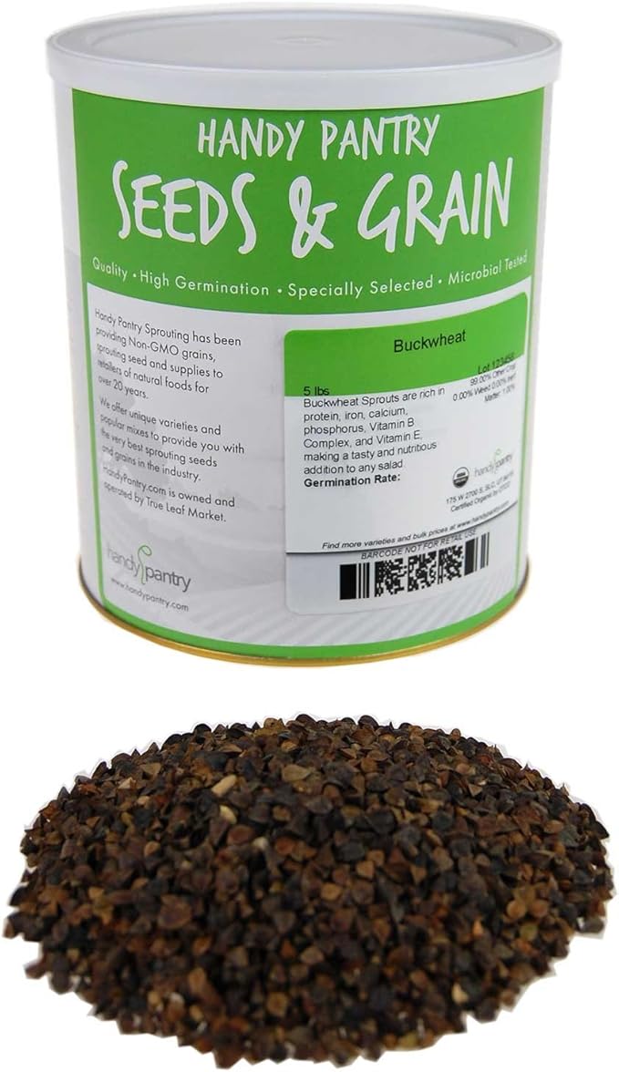 Amazon.com: Bulk Organic Buckwheat Sprouting Seed - 4 Lbs - Unhulled ...
