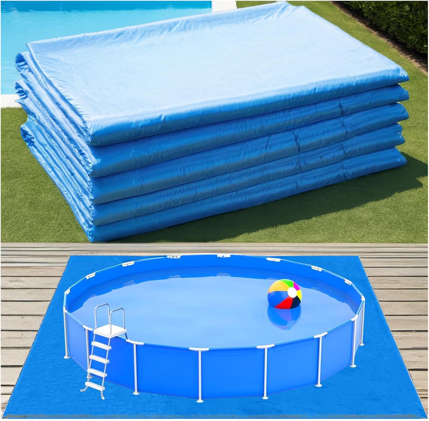 Amazon.com : Pool Ground Cloths Pool Cover,16x16 Ft Square Swimming ...