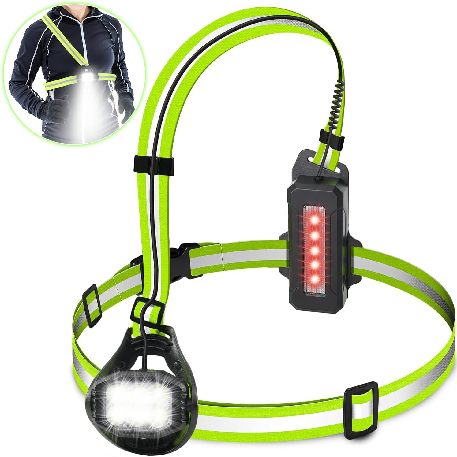 Amazon.com: LUMEFIT Running Lights for Runners with Yellow Reflective ...