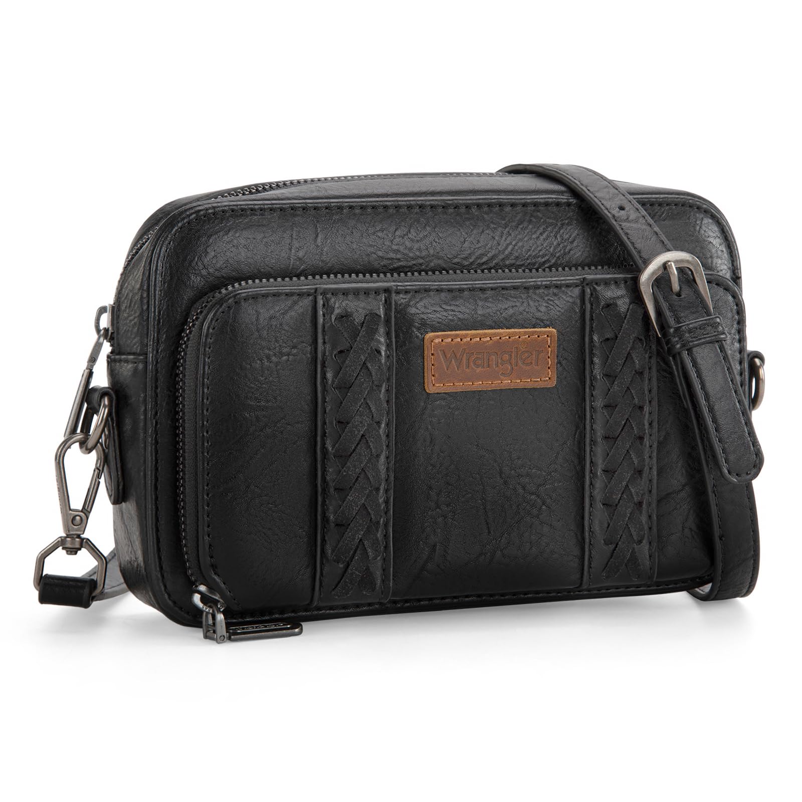 Wrangler Black Crossbody Bag for Women Vegan Leather Western Shoulder ...
