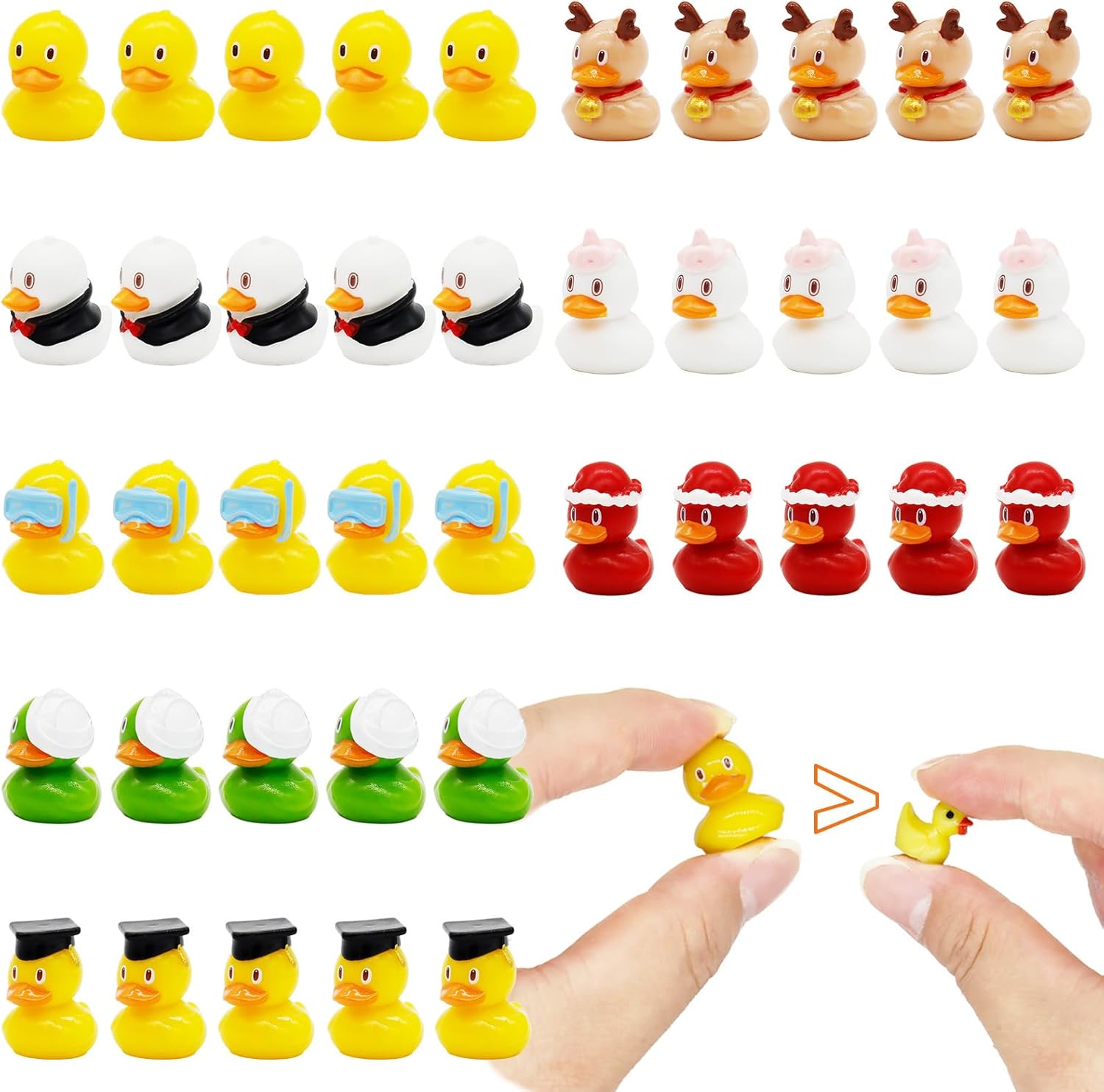 Amazon.com: Bbiamsleep 40 Pcs Mini Resin Ducks Miniature Duck Figurines ...