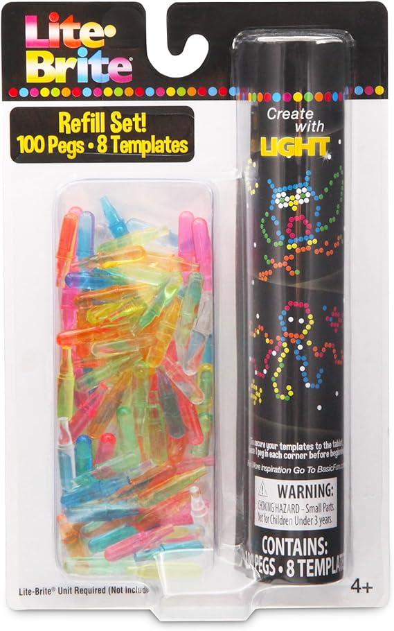 Amazon.com: Lite Brite Peg and Template Refill Pack, Light Up Drawing ...