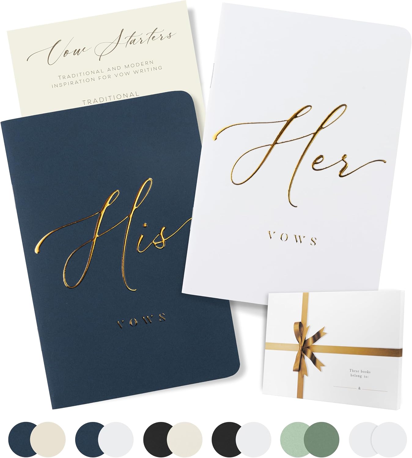 Amazon.com: ARTESORI Wedding Vow Book for Her & Him, Soft Touch, Gold ...