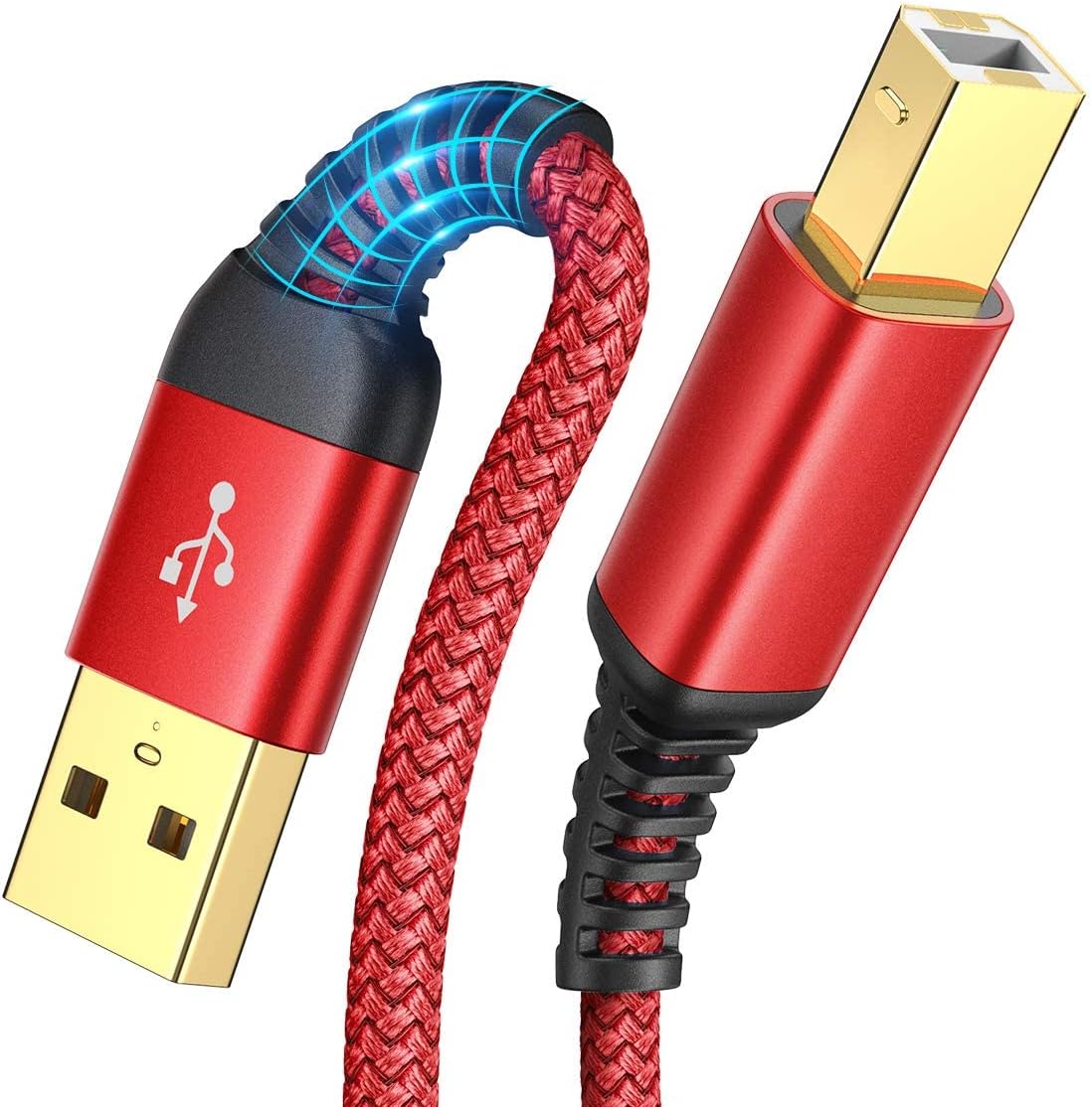Amazon.com: JSAUX Printer Cable, 10ft USB 2.0 Type A Male to B Male ...