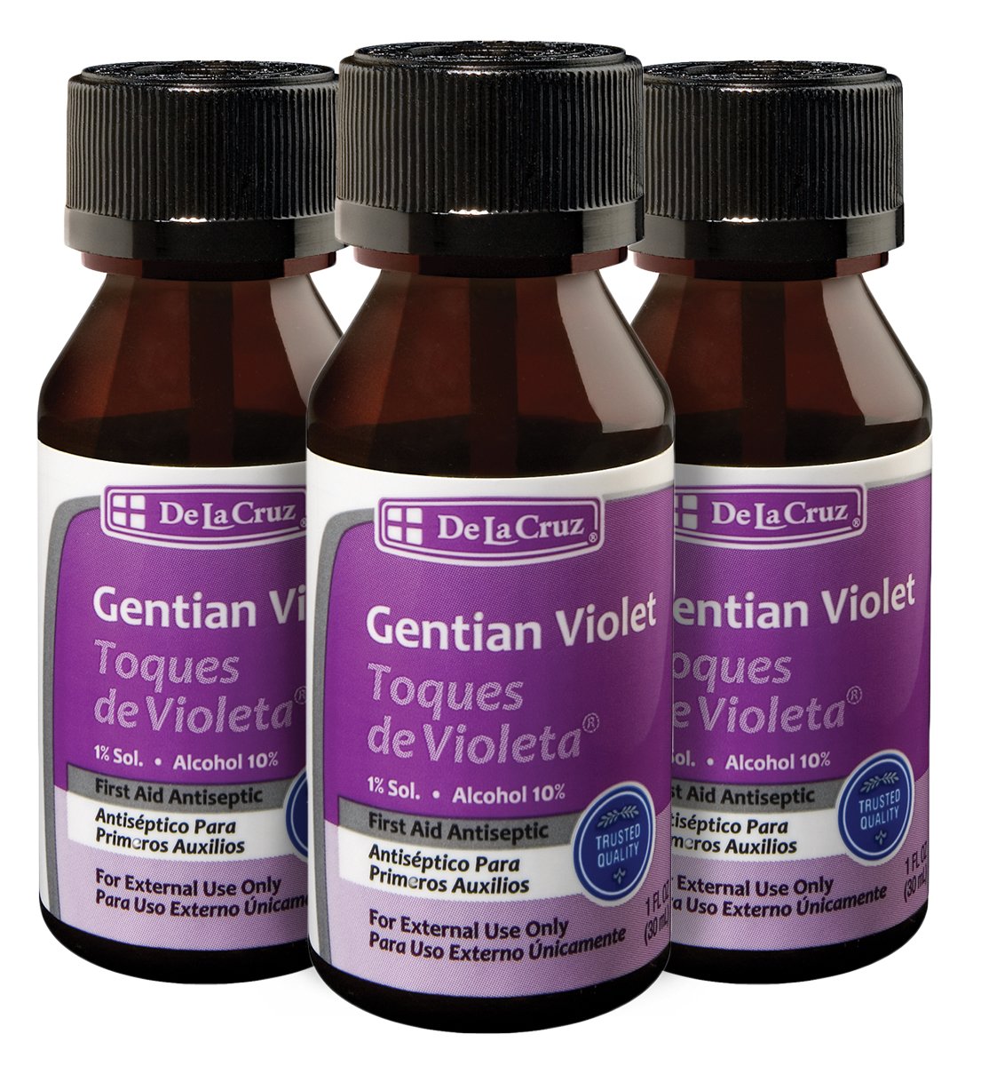 De La Cruz Gentian Violet First Aid Antiseptic Liquid 1 oz (Pack of 3 ...