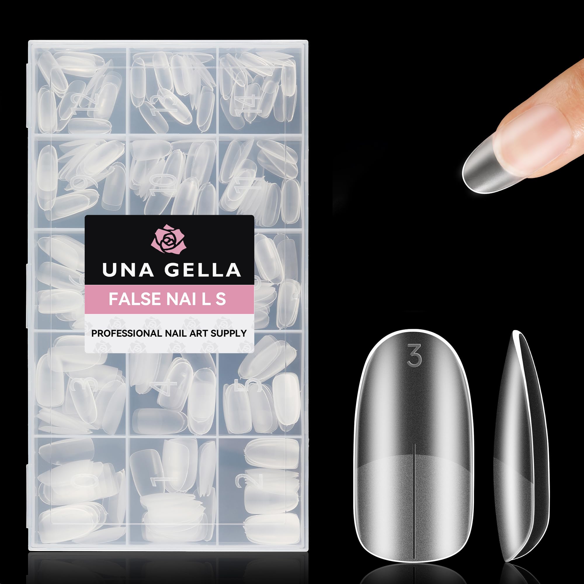 Amazon.com: UNA GELLA Medium Oval Round Nail Tips, 312Pcs Pre-file ...