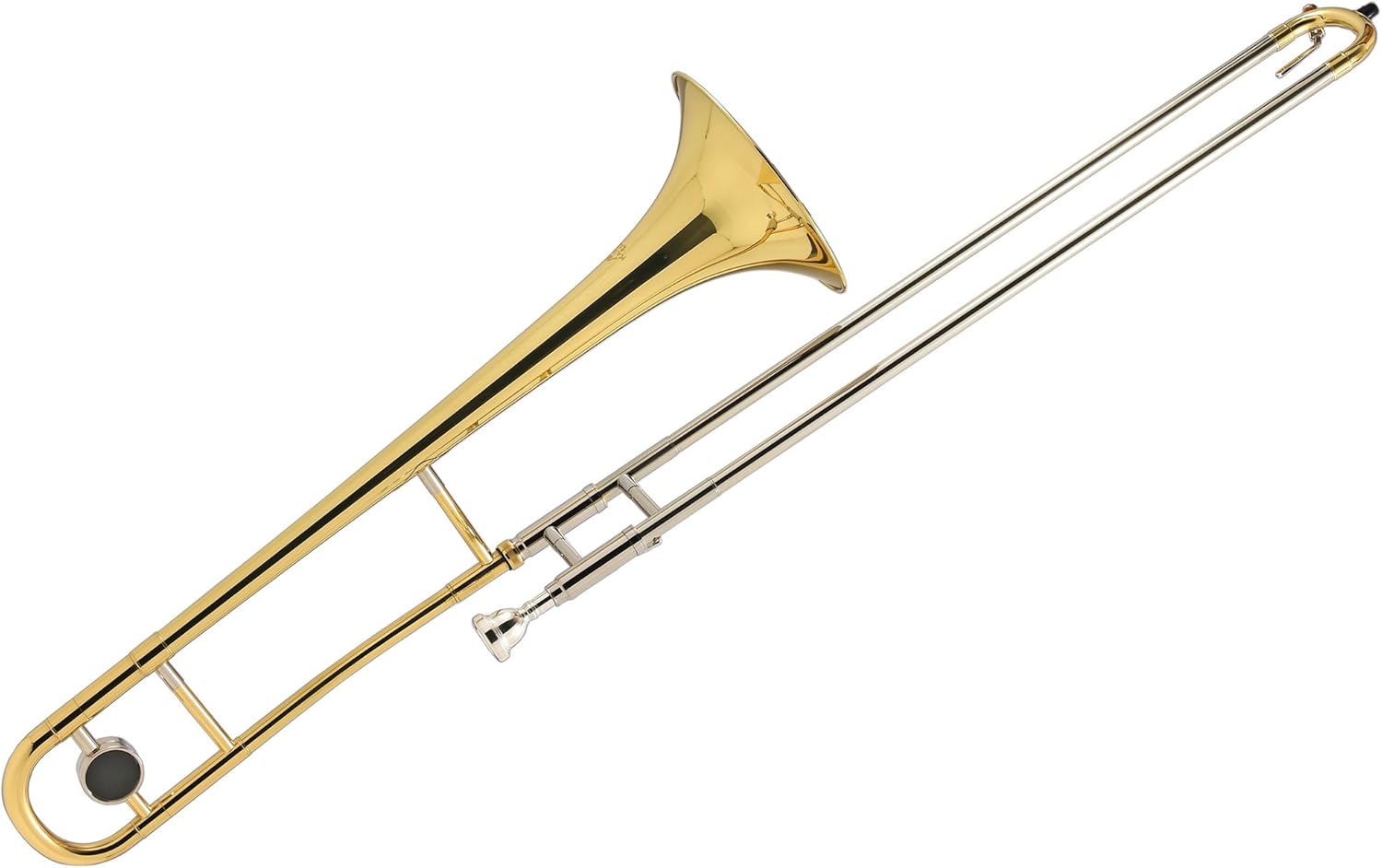 Amazon.com: Kaizer Trombone B Flat Bb Gold Lacquer Includes Case ...